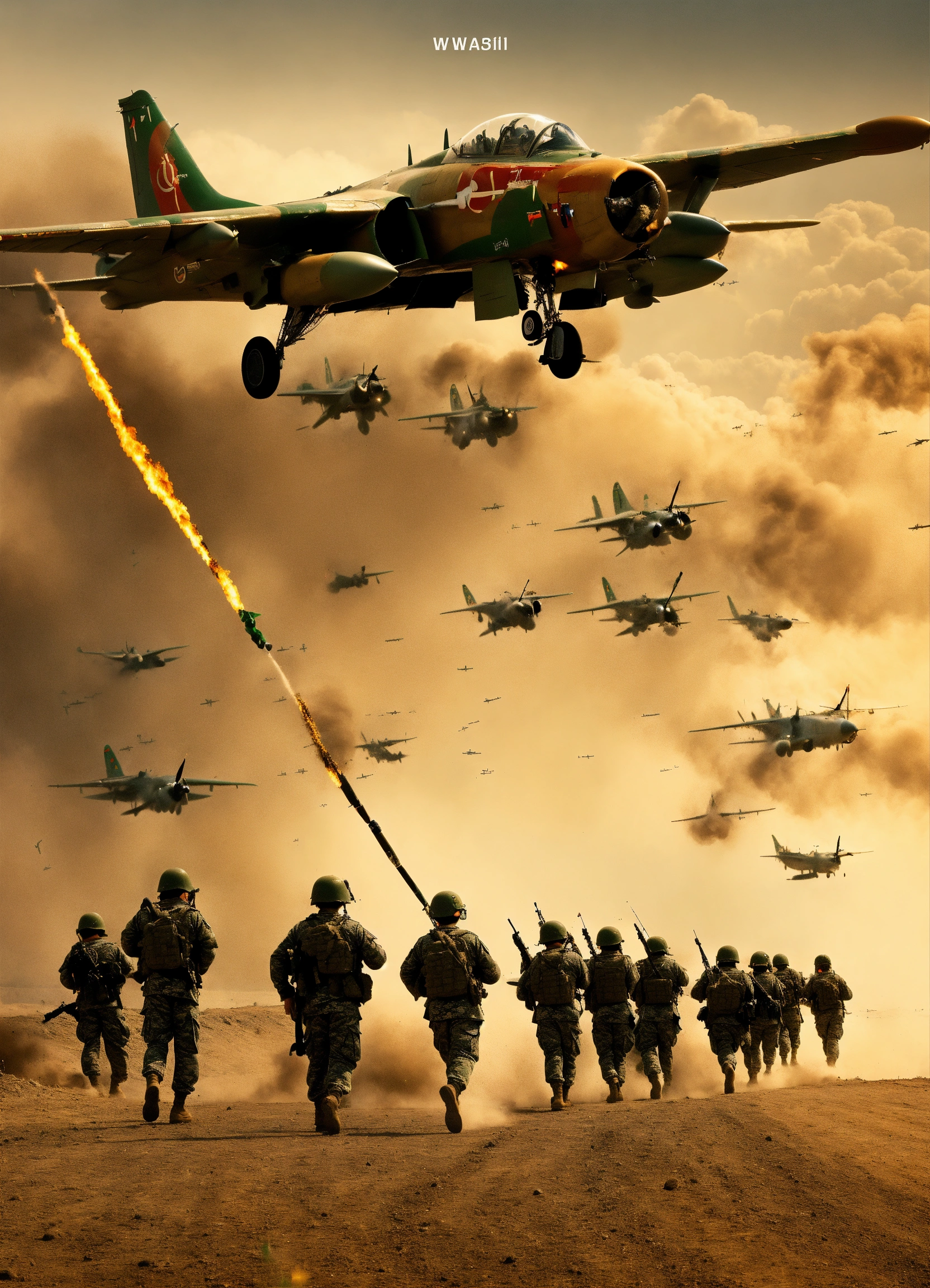 Lexica - Iran, war, army, marching forward, planes.