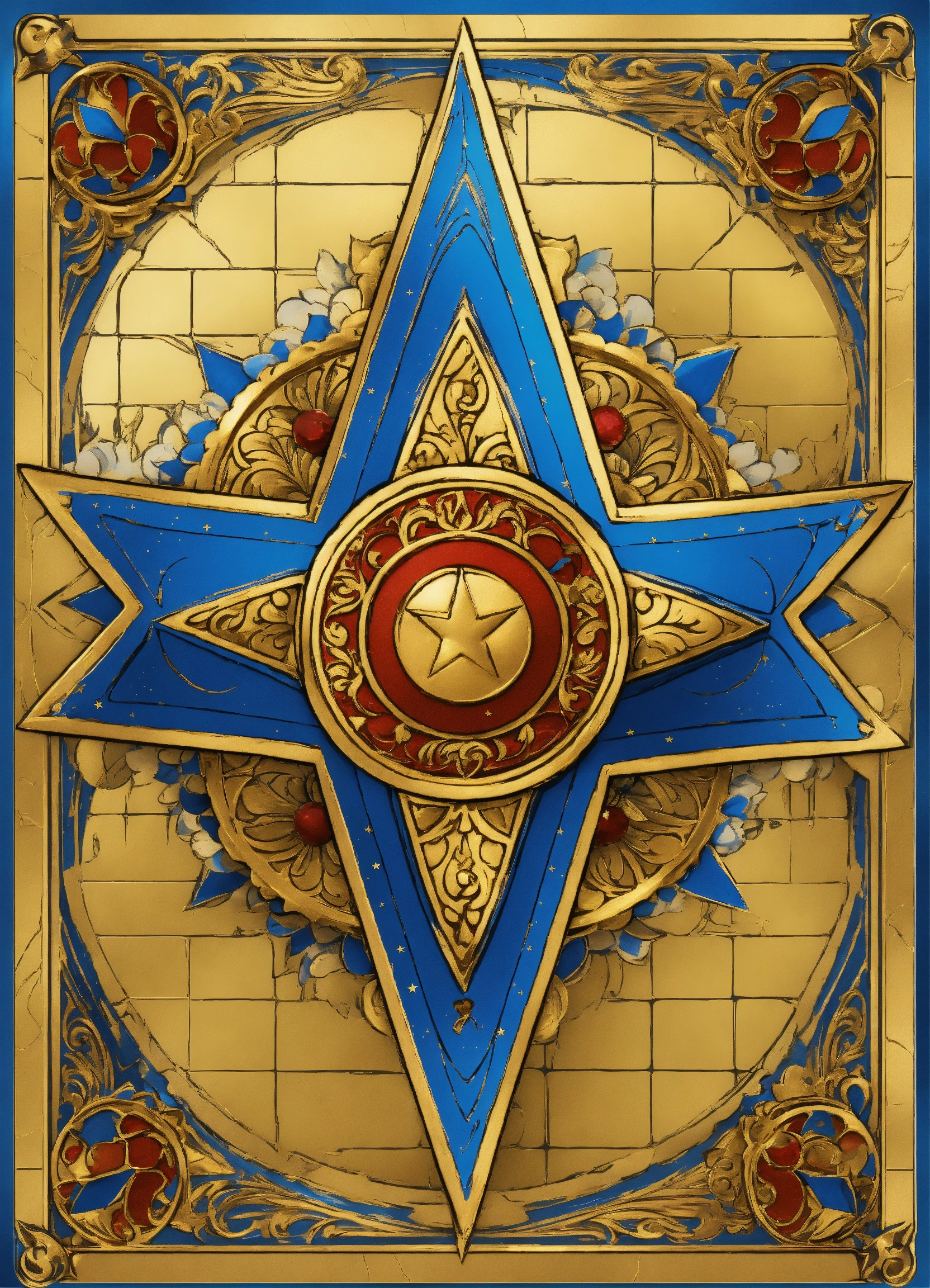 Lexica - A five peaks blue star , based on the card "la estrella" of ...