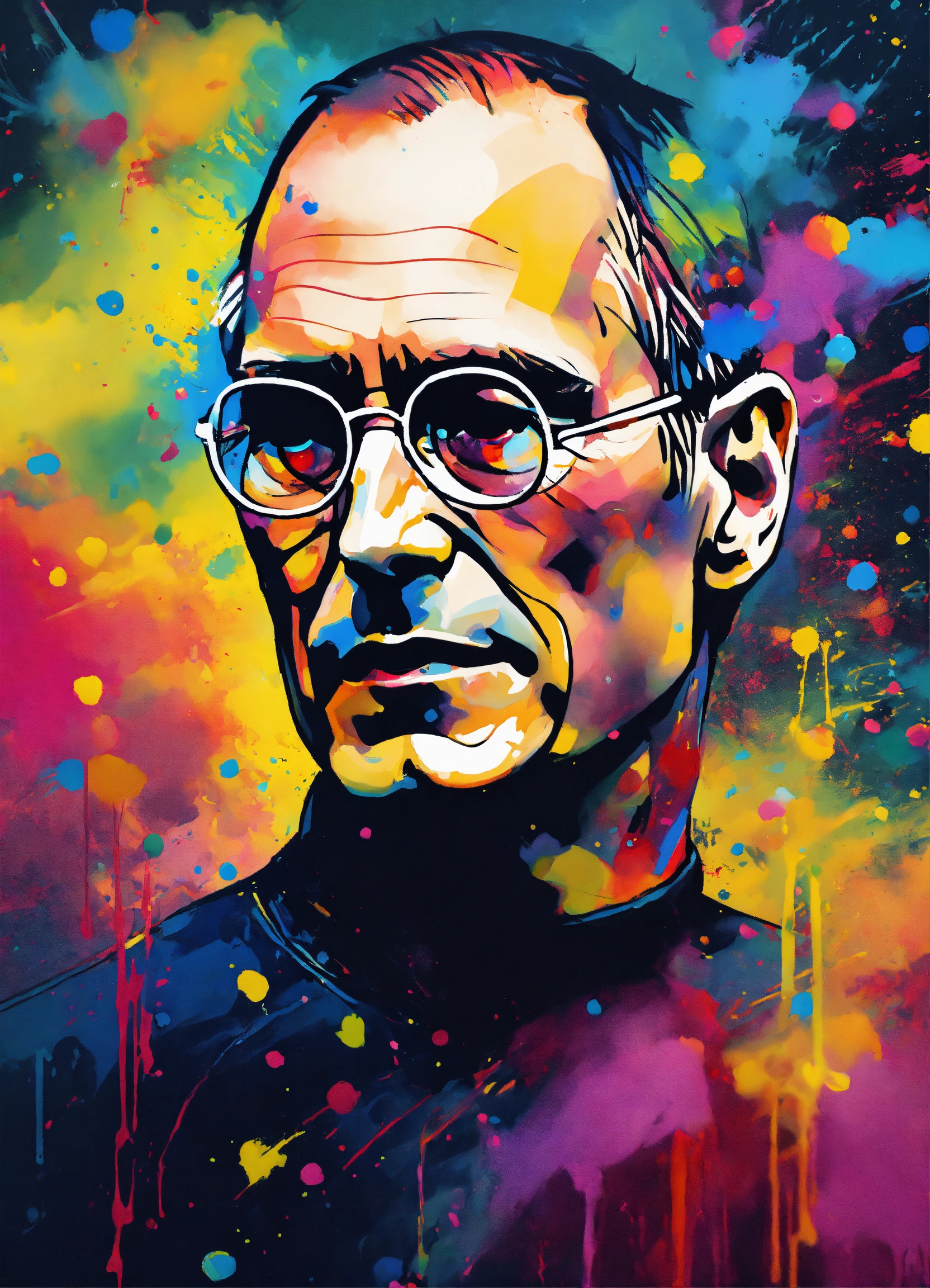 Lexica - A painting of 'Steve Jobs' running in a field, trend in ...