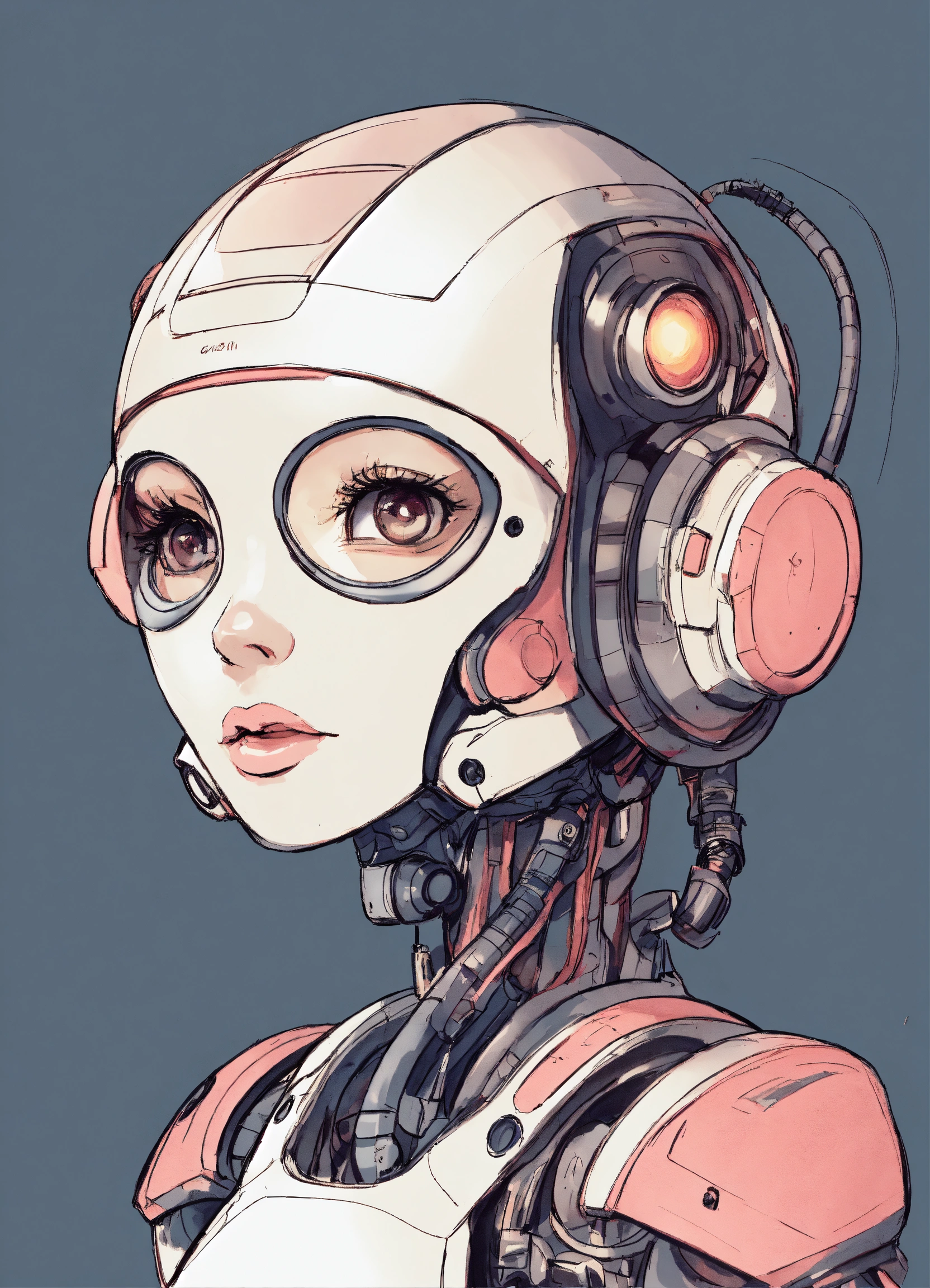 Lexica - Minimalist color sketch of sci-fi cute robot design in the ...