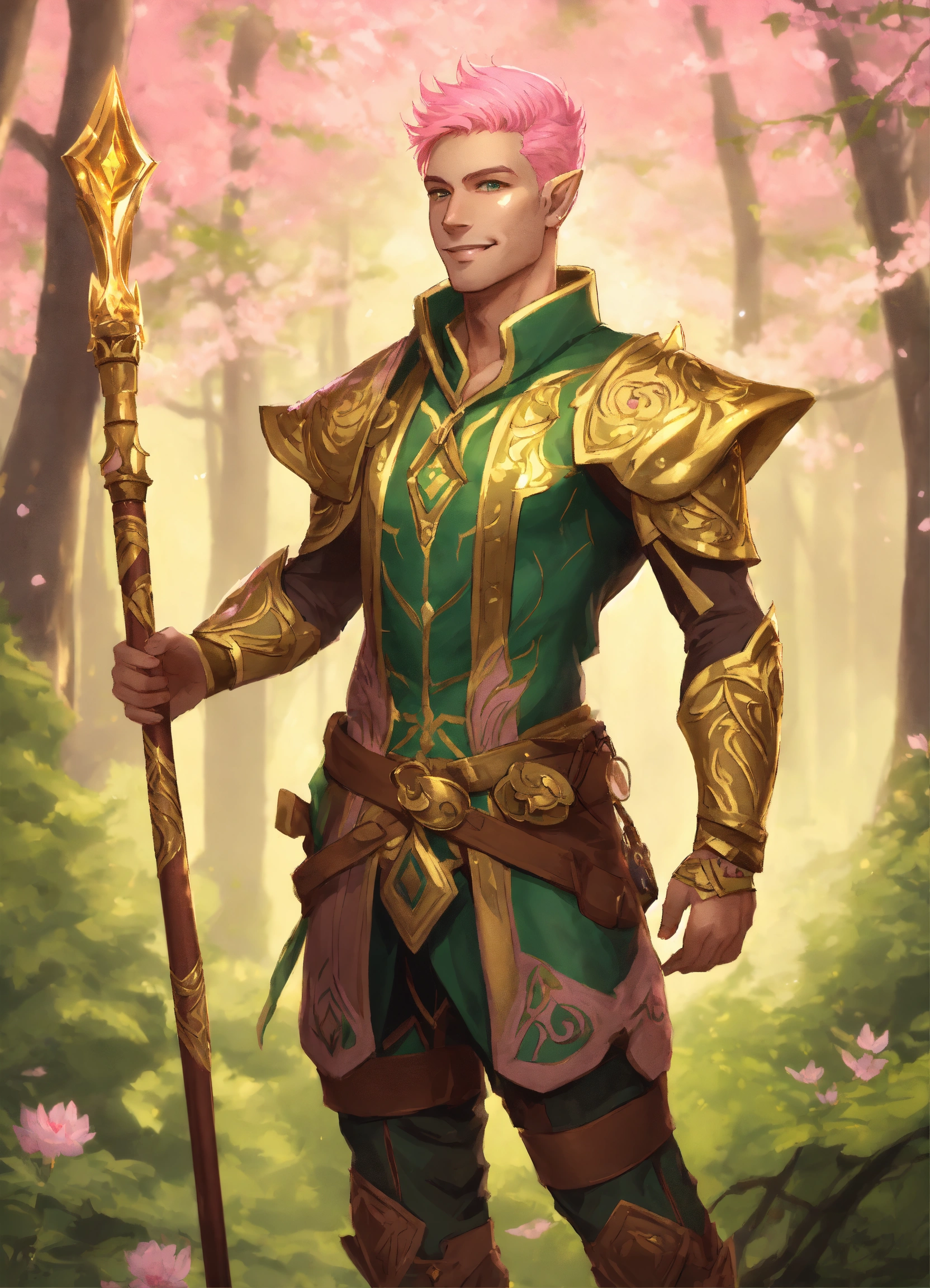 Lexica - Male Halfelf, pathfinder art style. Full body Muscular, smirk ...