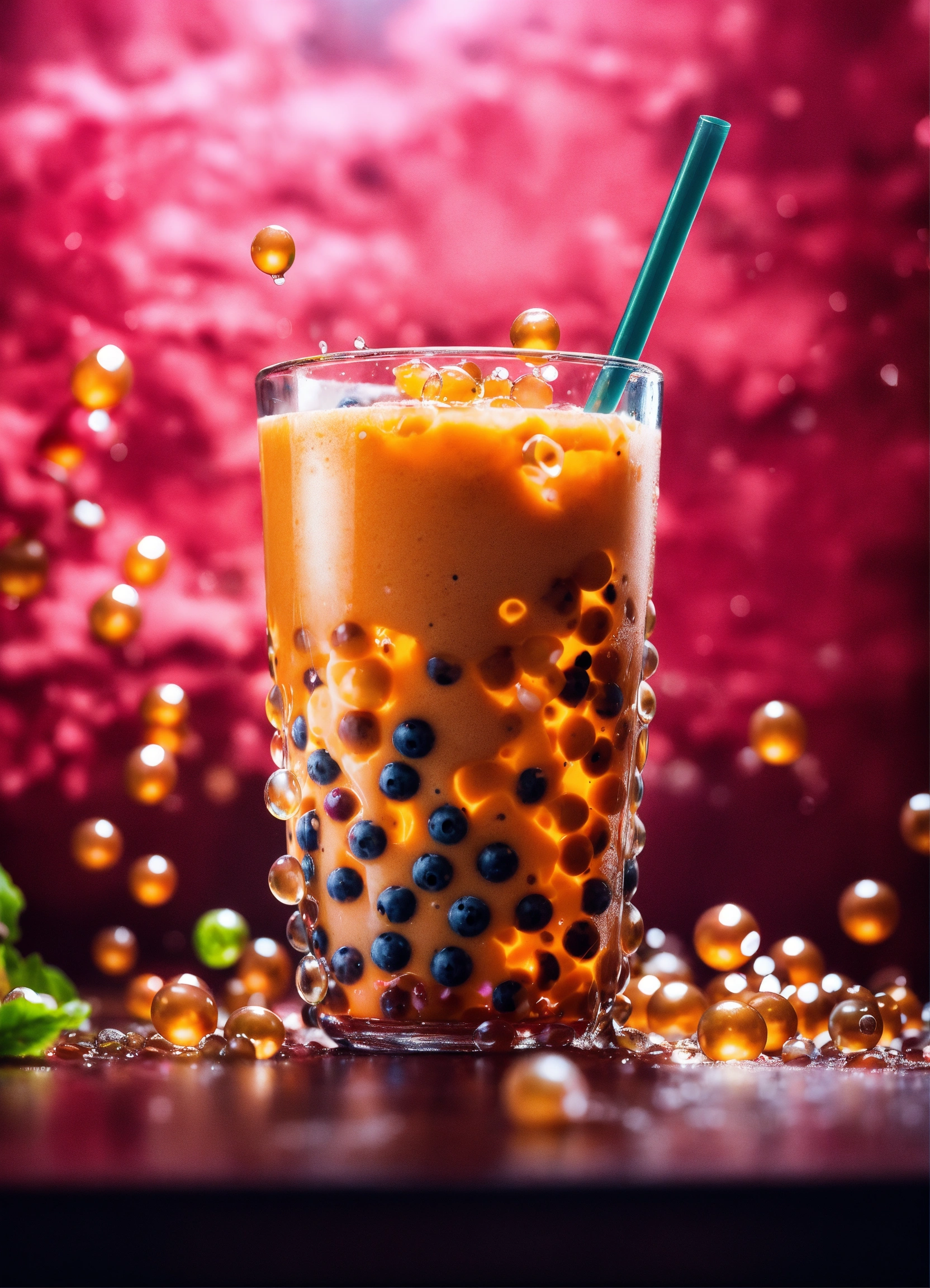Lexica - Boba bubble tea, tapoica pearls. Capture dramatic smoothie ...