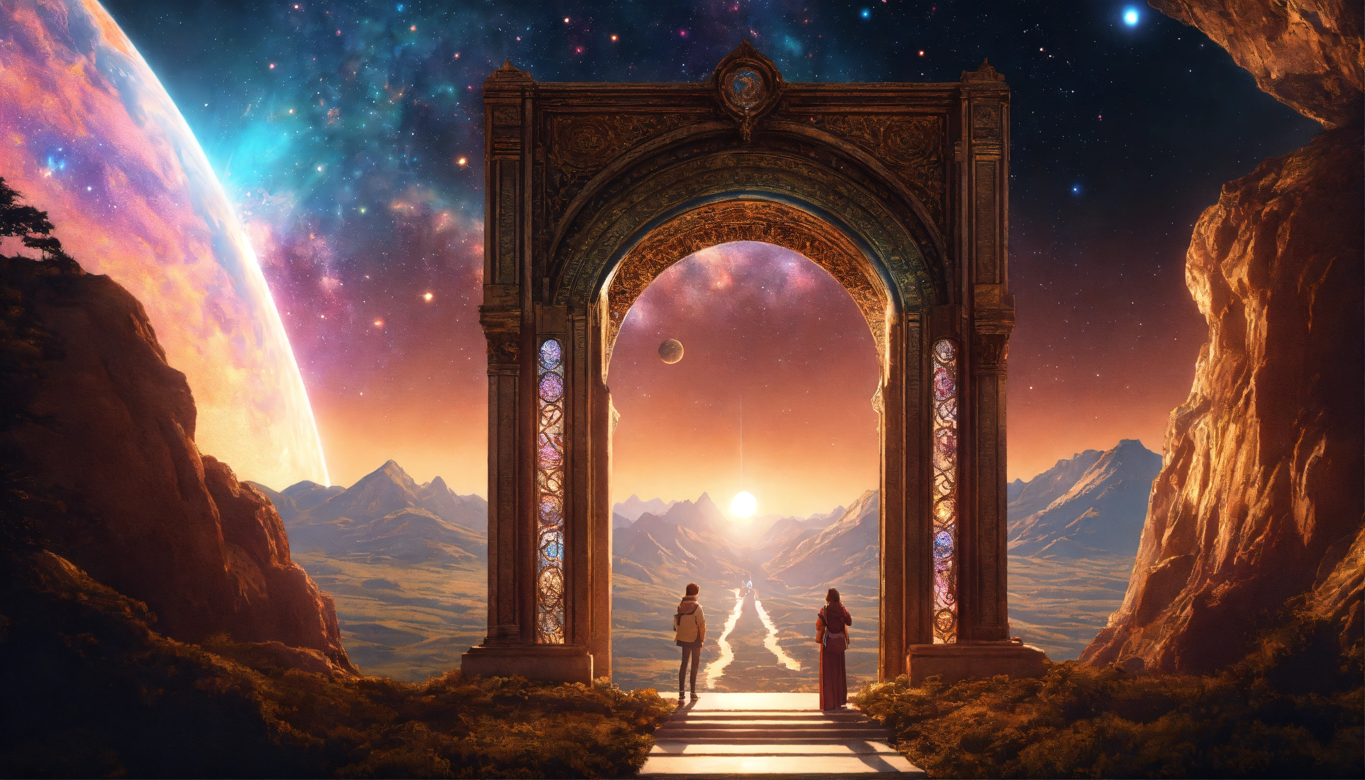 Lexica - Astronomers gazing into A cosmic gateway connecting realms ...