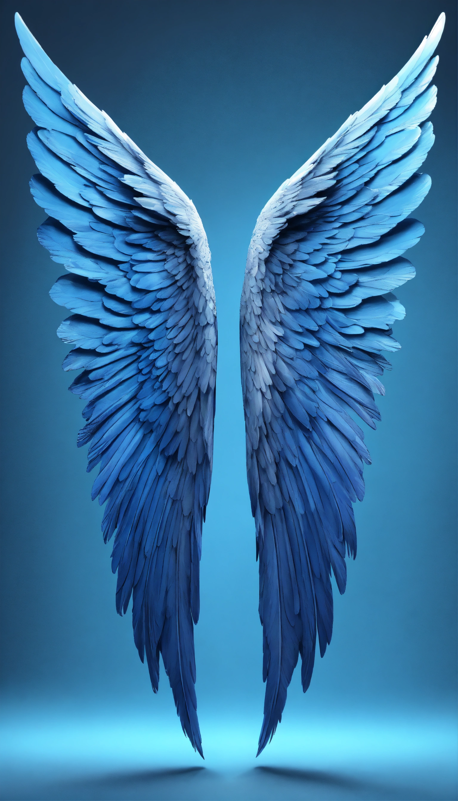 Lexica - Beautiful and perfect angel wings in gradient blue, detailed ...