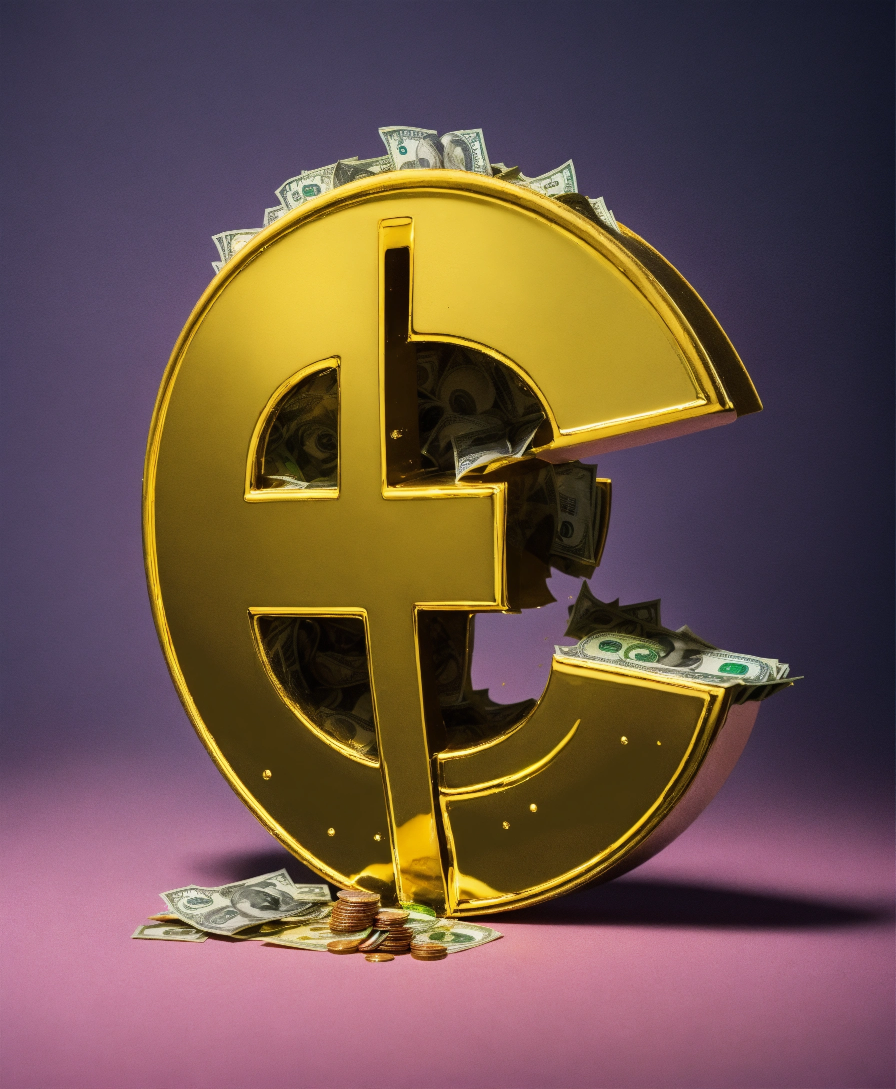 Lexica - A dollar sign with a bite taken out of it
