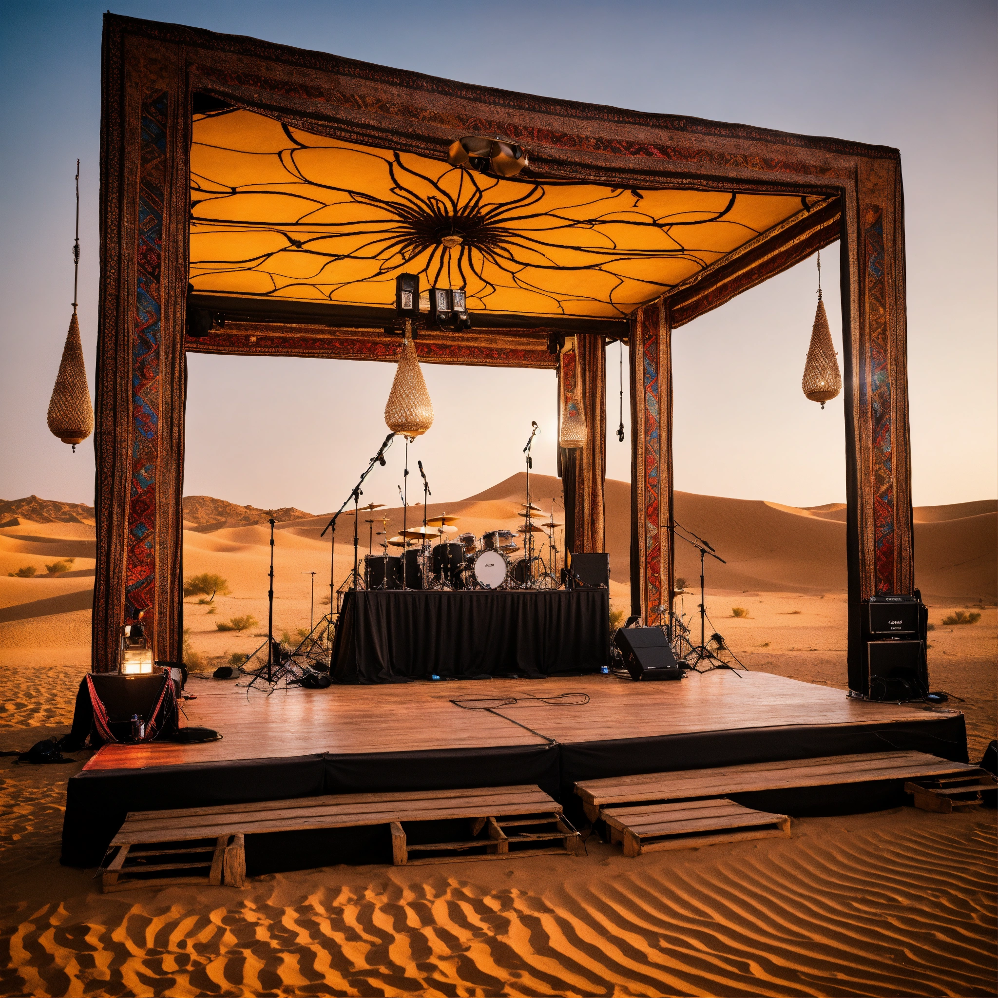 Lexica - Desert arabian themed concert stage with live music bands