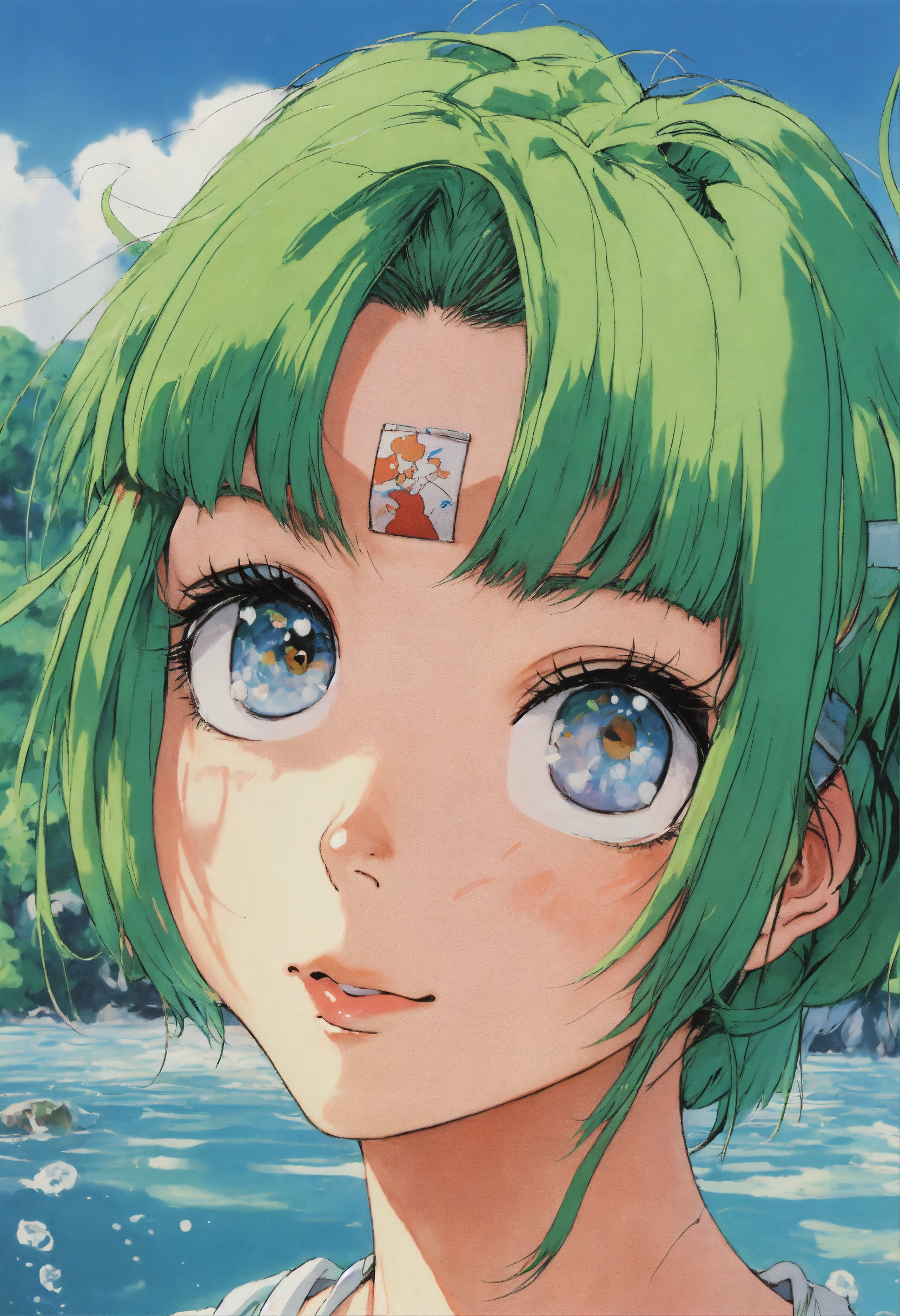 Lexica - 1990s anime sci-fi kooky female, full detailed eyes, swimming ...