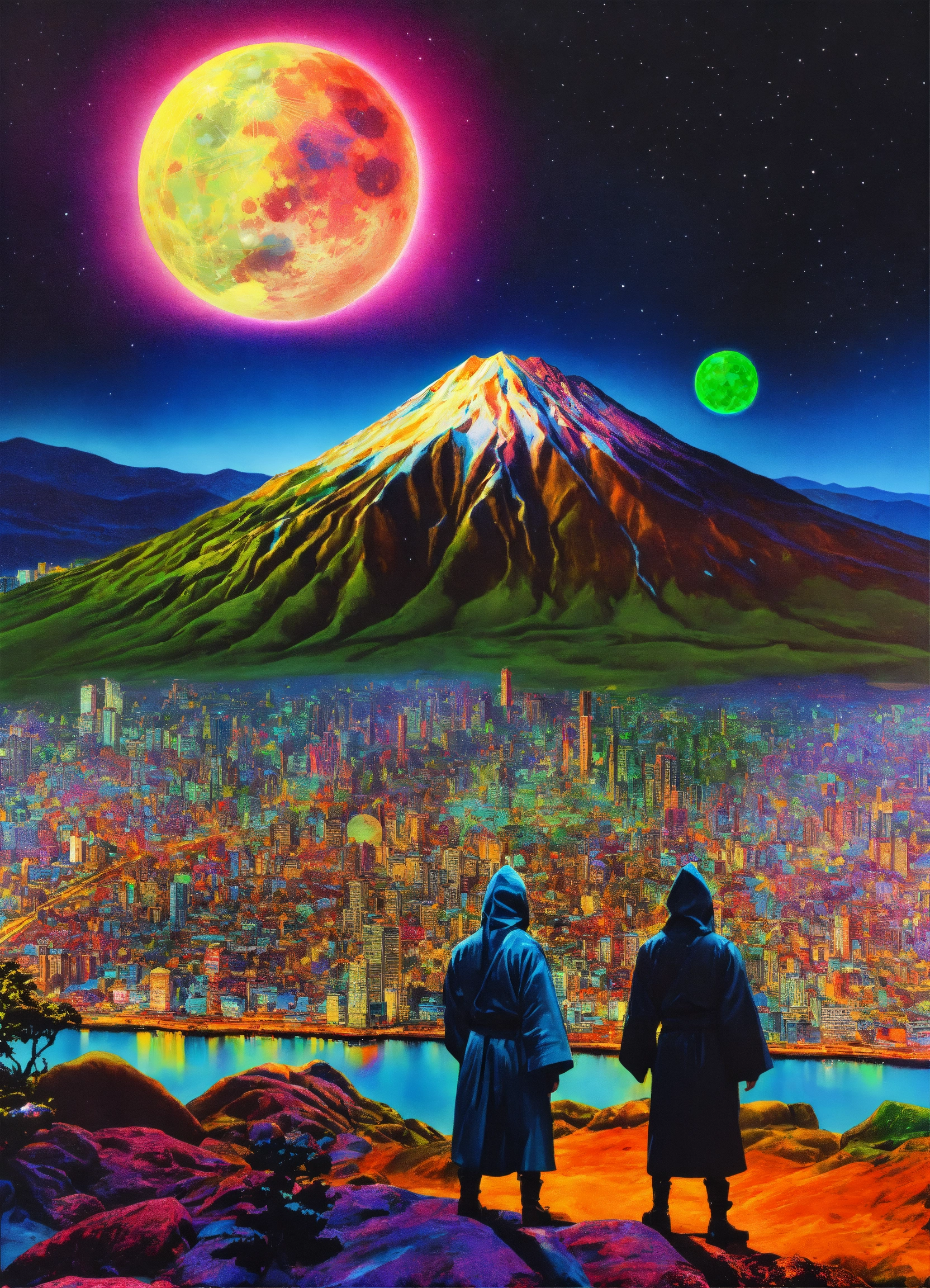 Lexica - Photorealistic 3D portrait Ninjas in a cosmic black rainbow ...