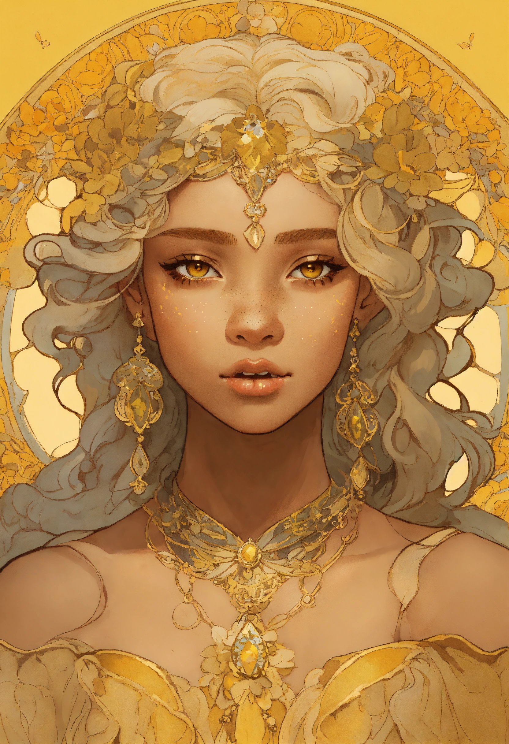 Lexica - Portrait of a young fairy elf biracial princess with tan ...