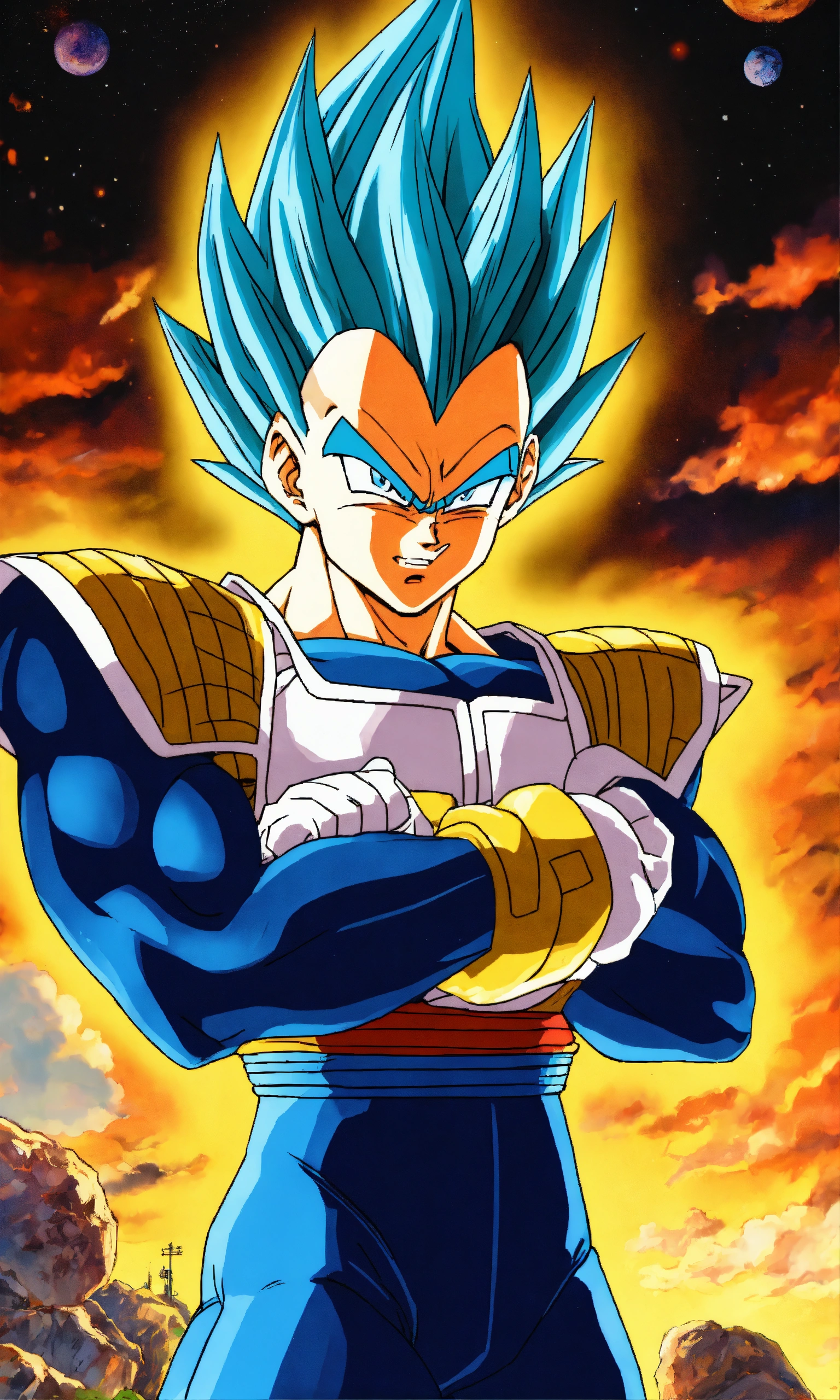 Lexica - 1990s anime Vegeta, full detailed eyes, Toriyama, Miyazaki