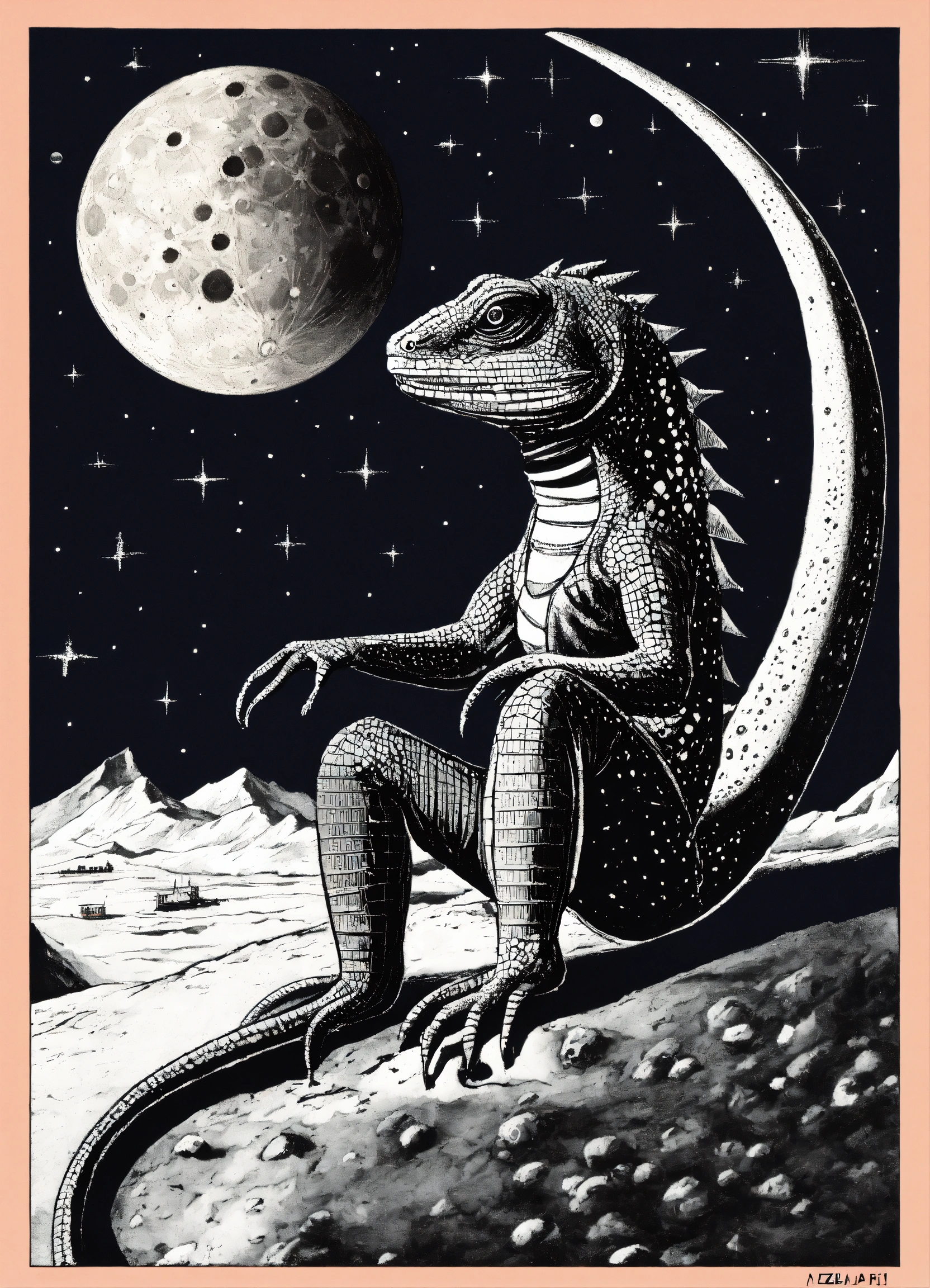 Lexica - Lizard People building the moon