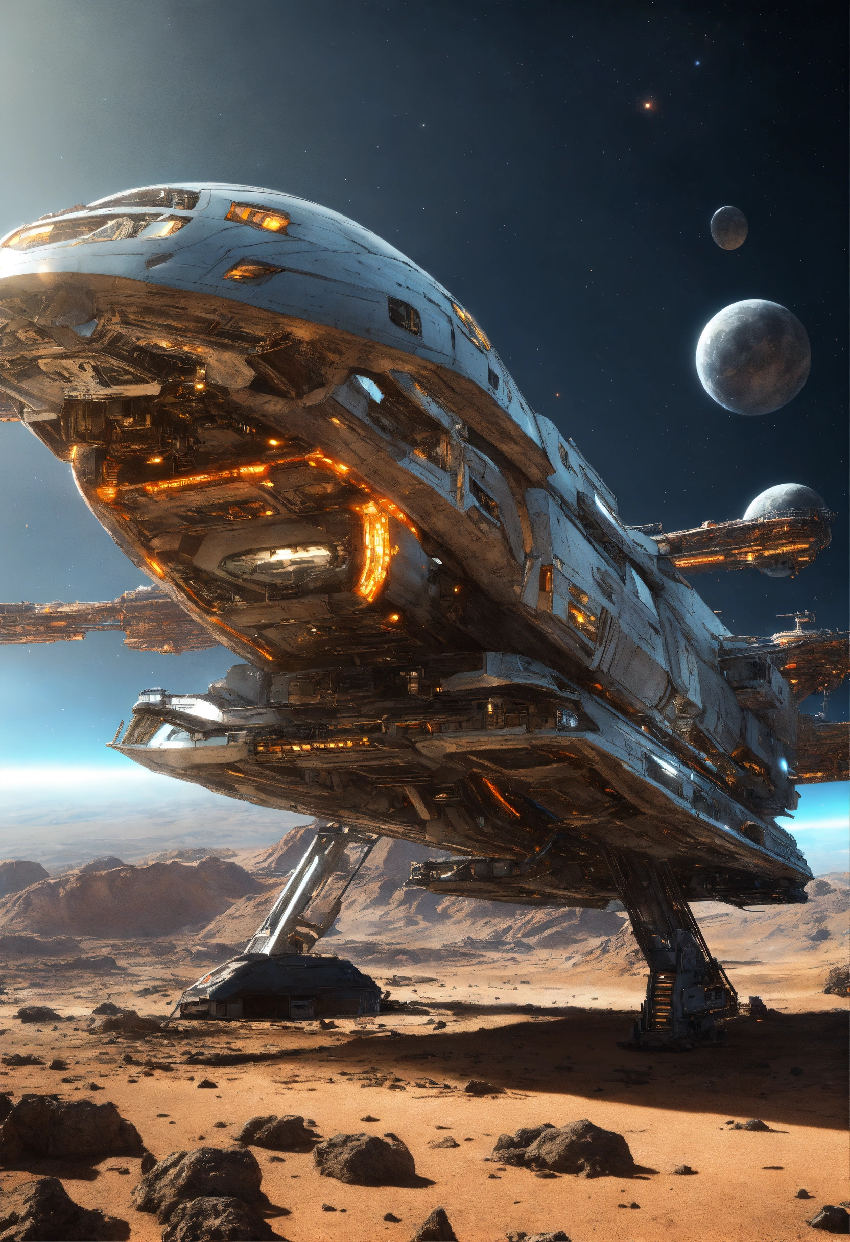 Lexica - Futuristic starship ,hyper realistic, detailed render ...