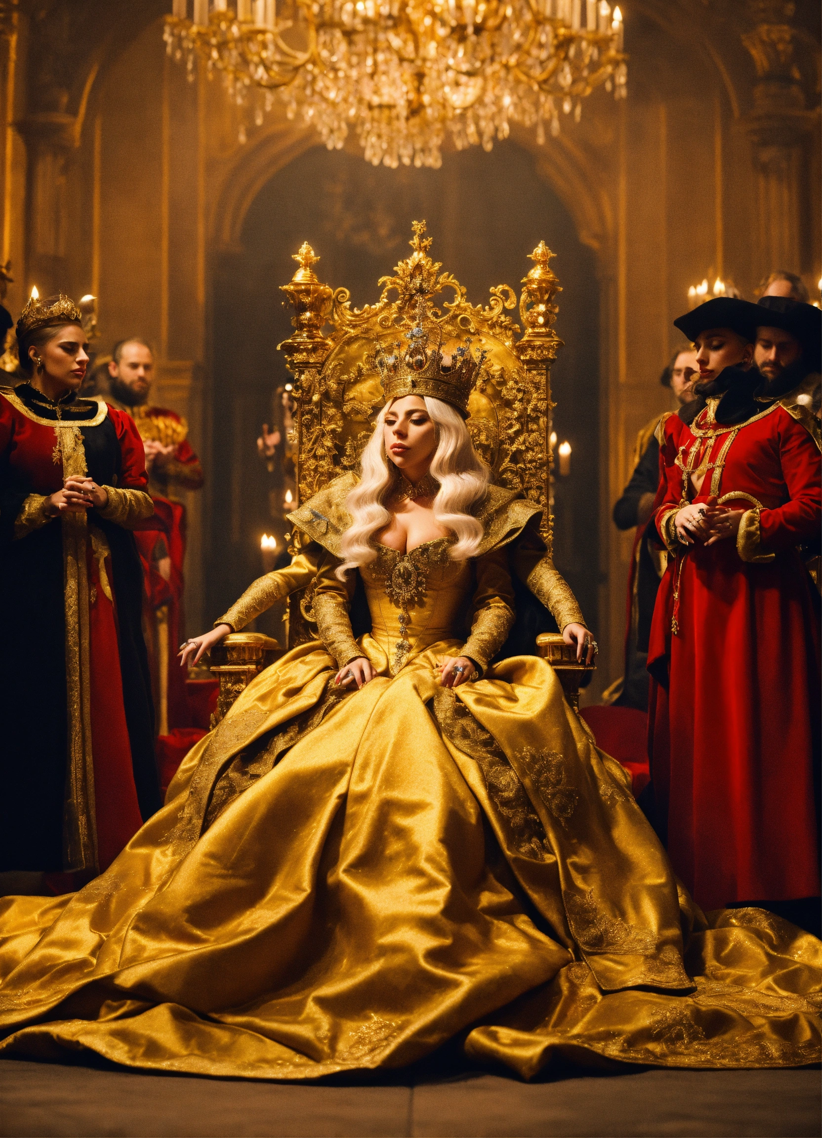 Lexica - Lady Gaga as an enchanted 17th century English queen sitting ...