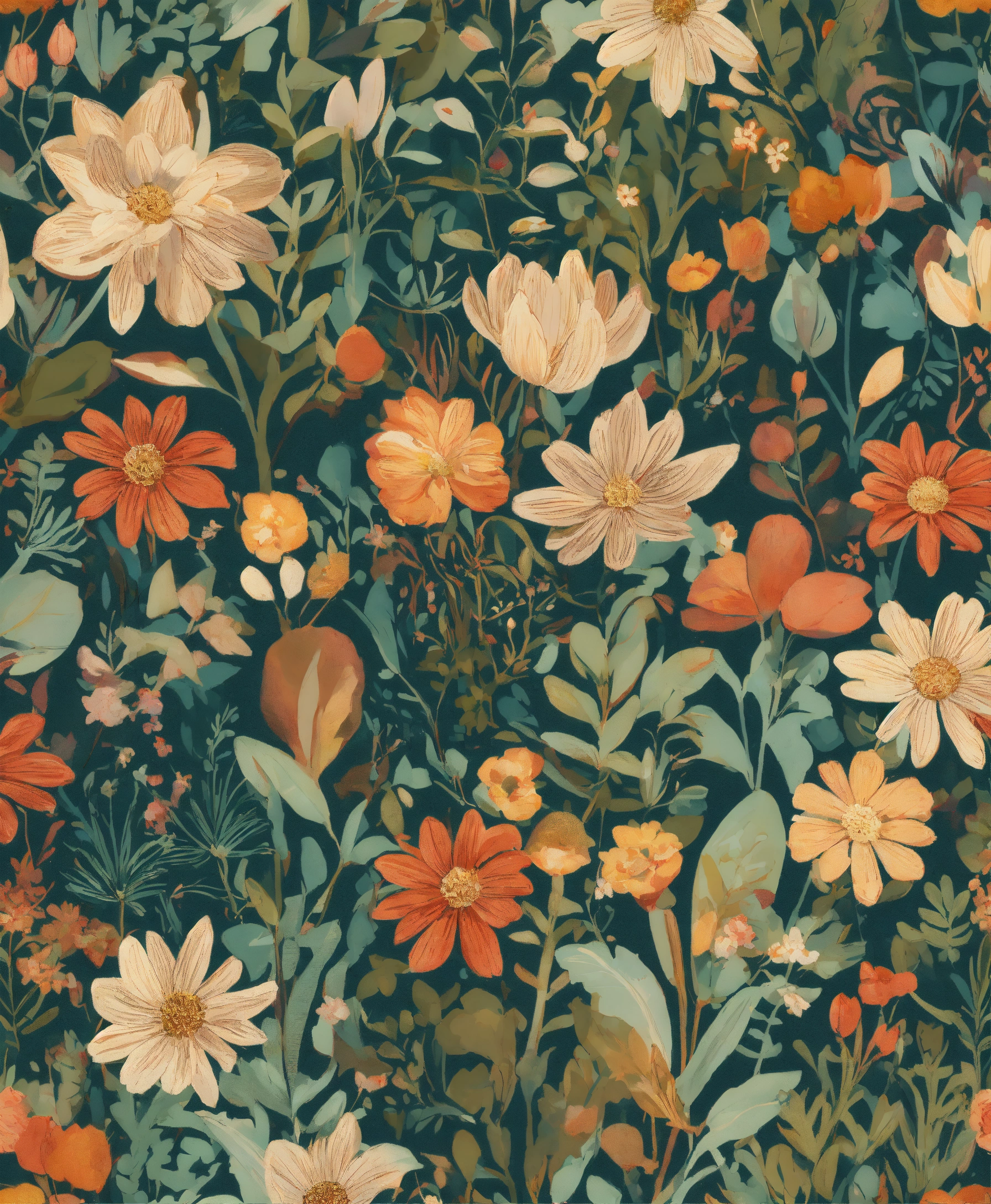 Lexica - Tiny abstract repeating botanical pattern design with ...
