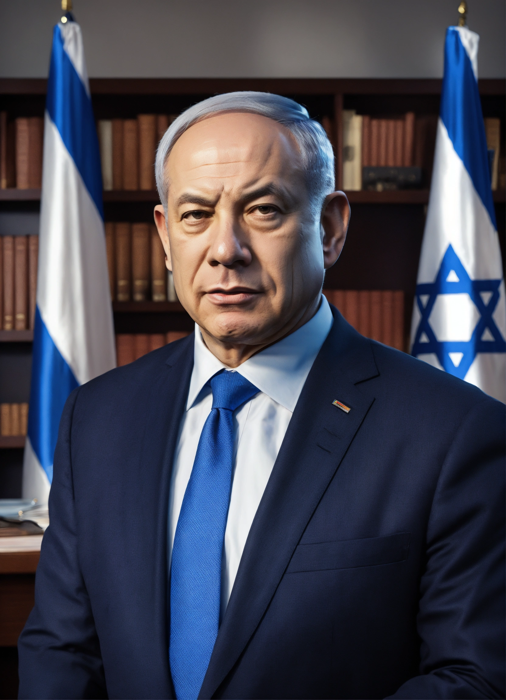 Lexica - Generate a picture of benjamin netanyahu in his office in ...