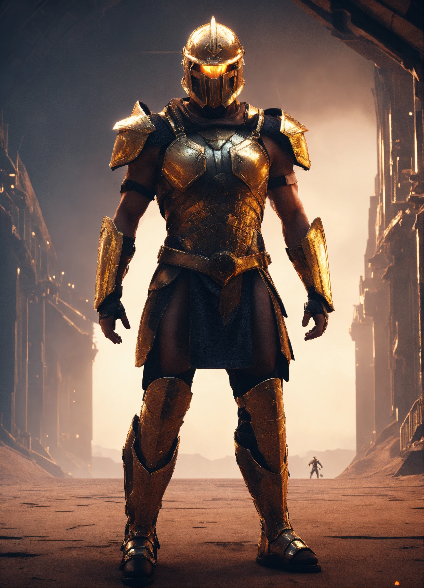 Lexica - Full body of a sci fi gladiator, male, slender body ...