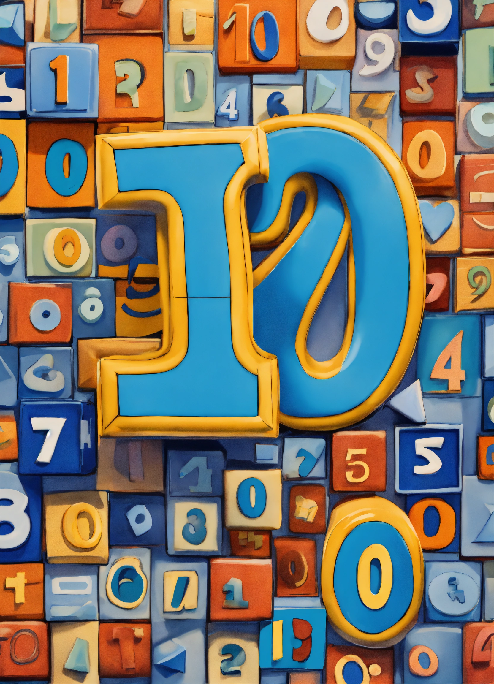 Lexica - Shape of the number 10 ,with blue background , cartoon style ...