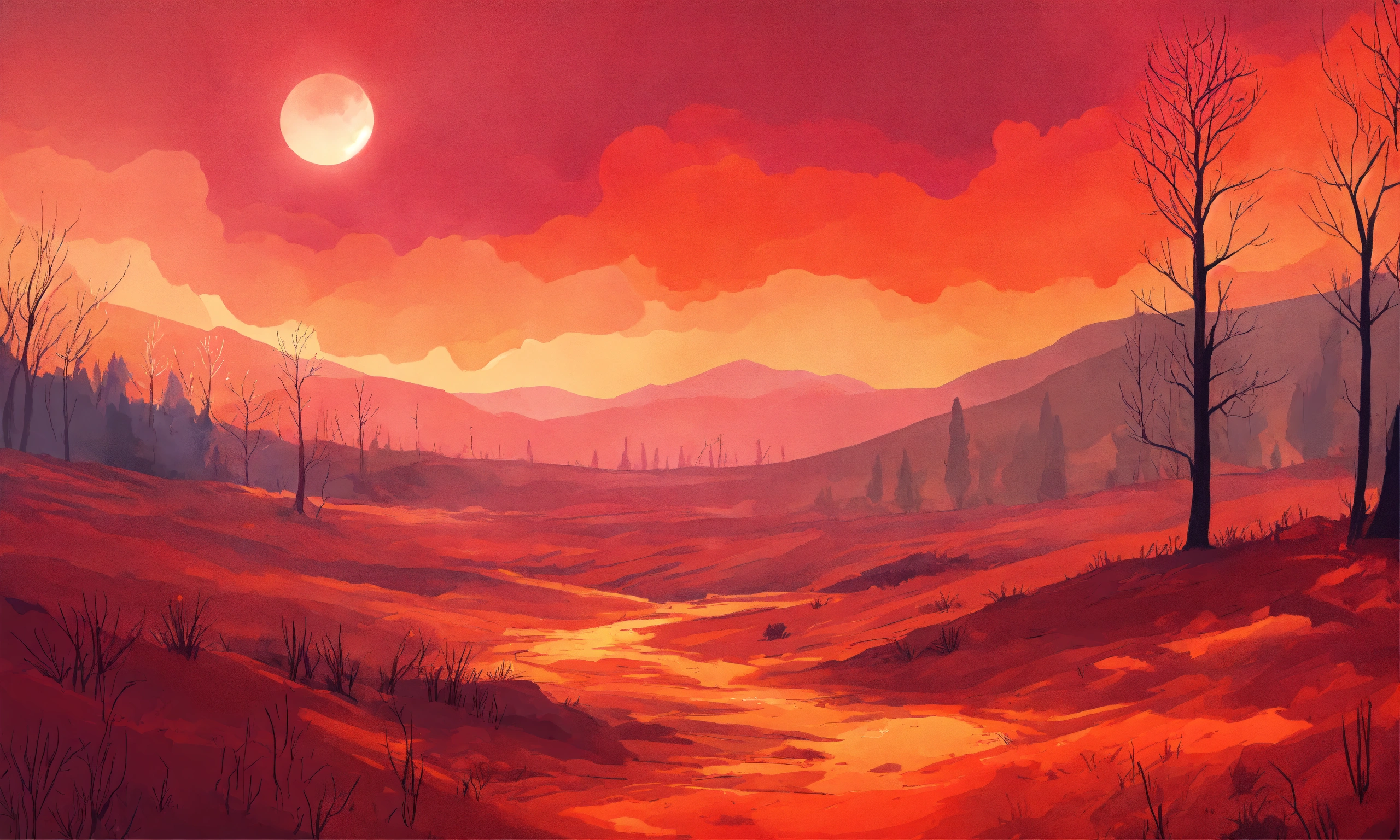 Lexica - Magic hell landscape, texture painting, texture vector ...