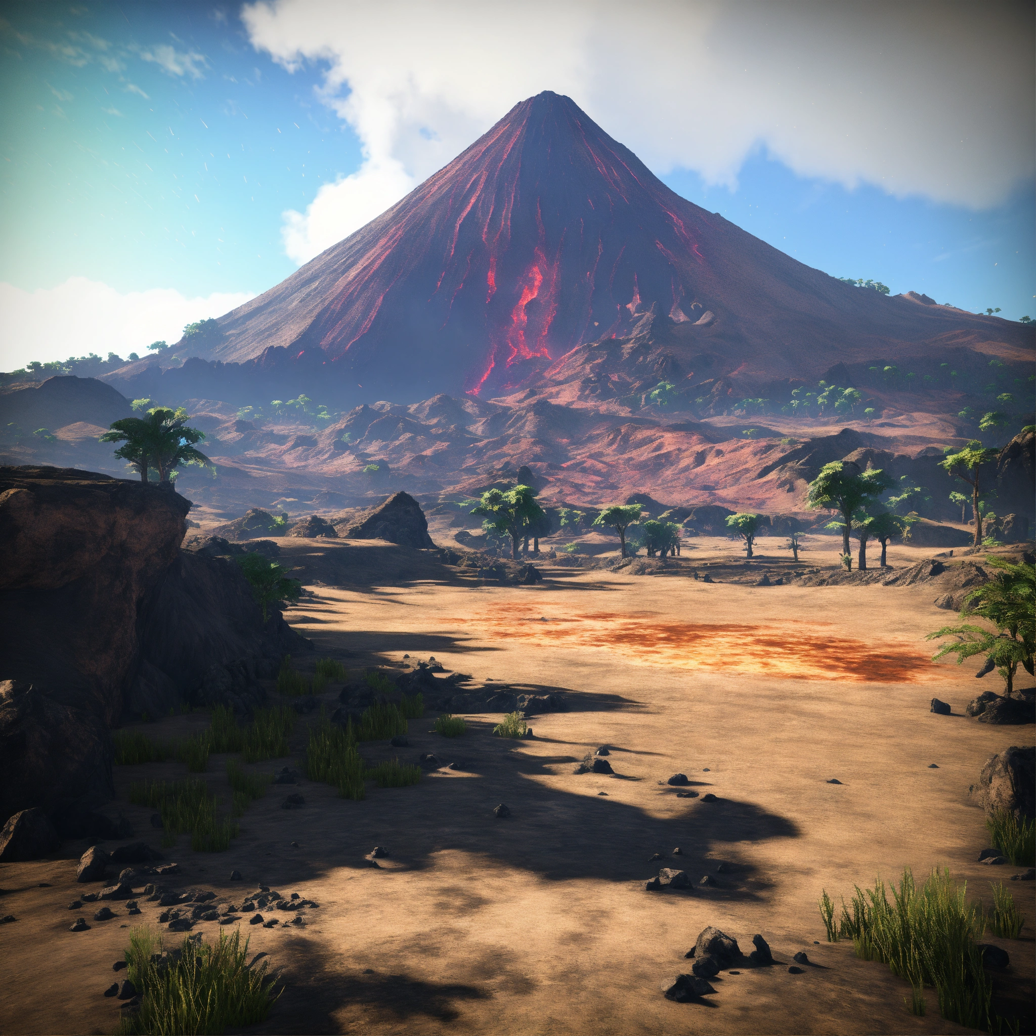 Lexica - A desolate and barren volcanic mountain range, Ark survival ...