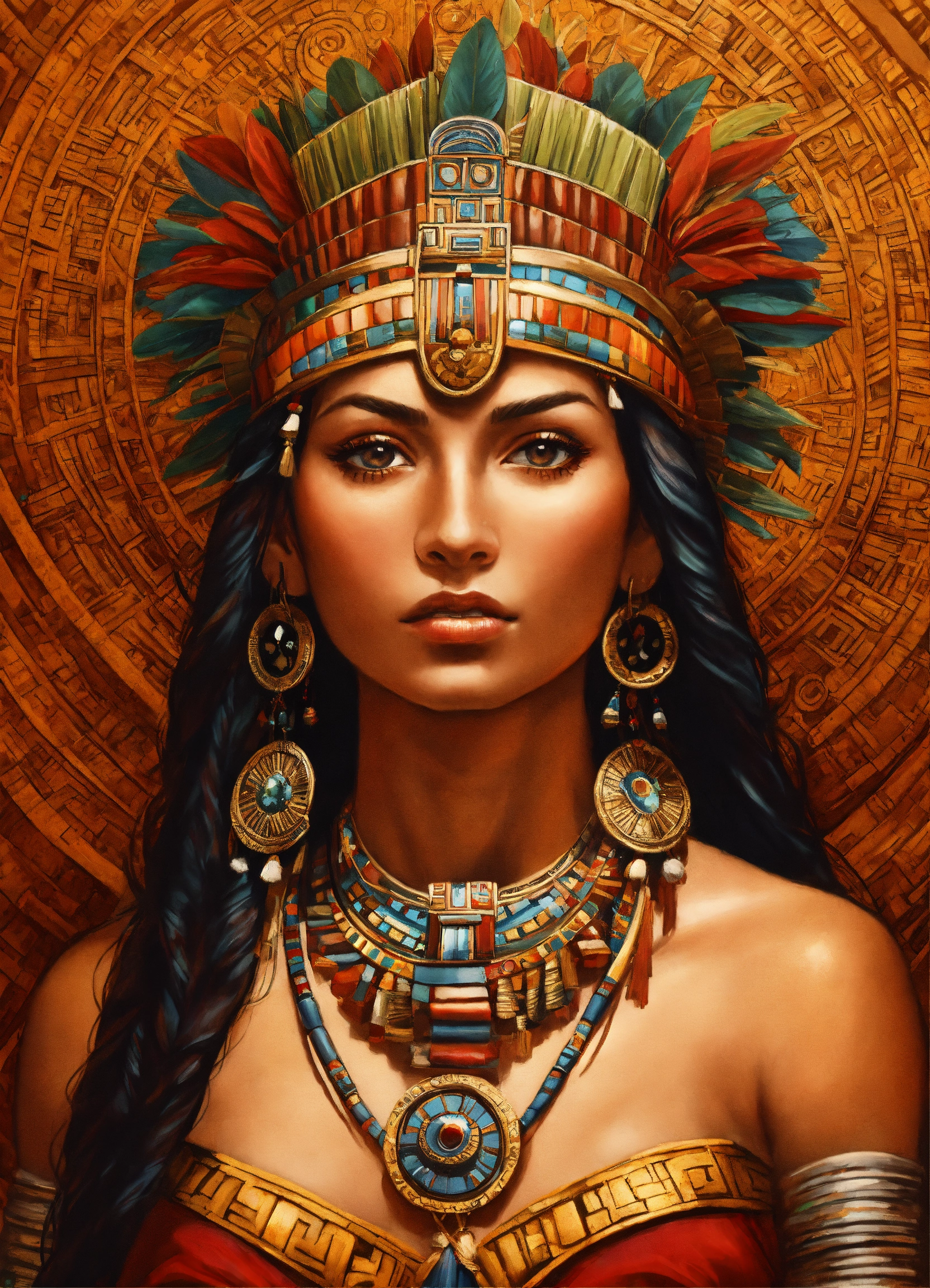 Lexica - Portrait of Aztec princess,realistic,portrait, high detail