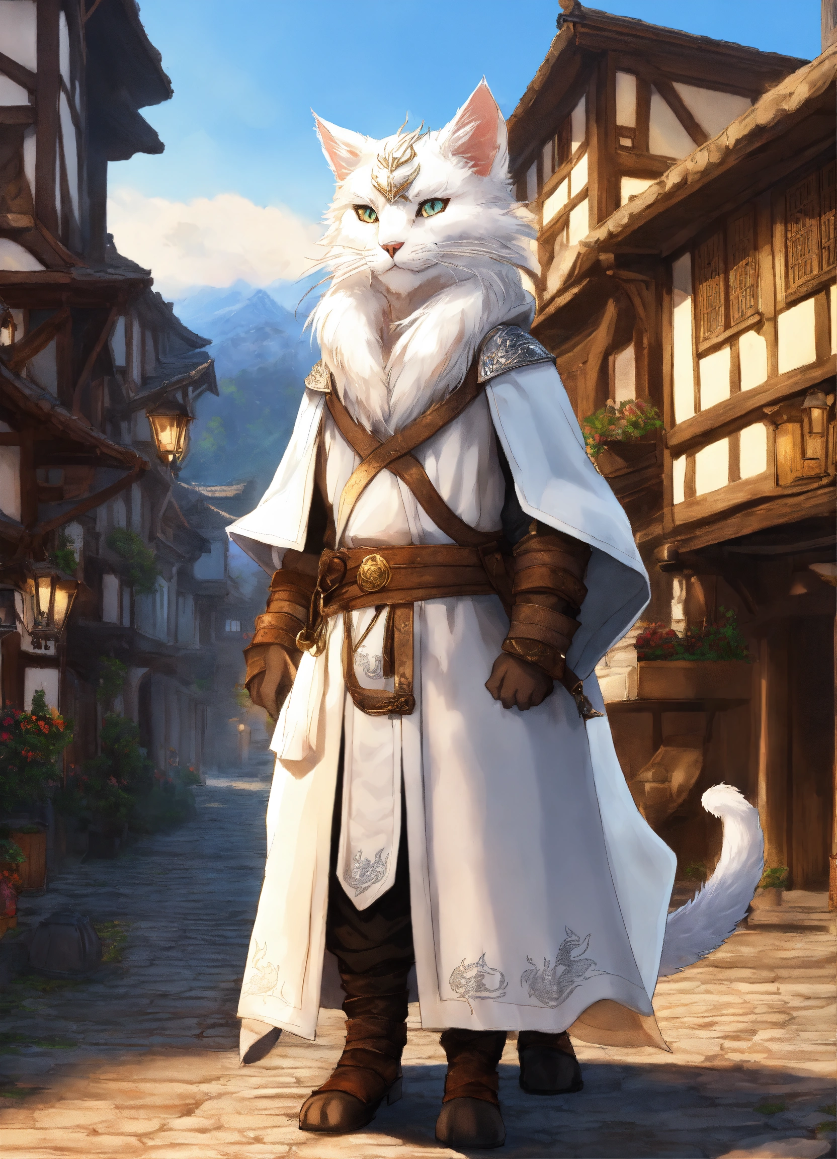 Lexica - Sorcerer Humanoid Cat Furry, White Fur, Silver Dragon Heritage ...