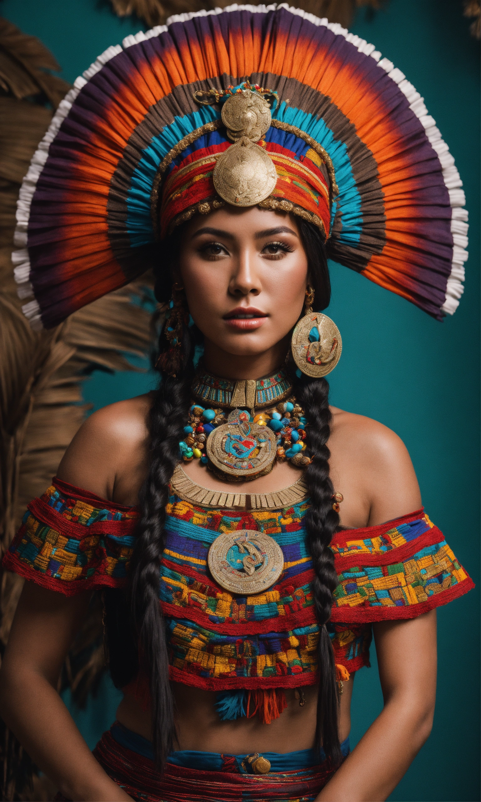 Lexica - Ultra realistic full body photo of female model modeling traditional mayan costume