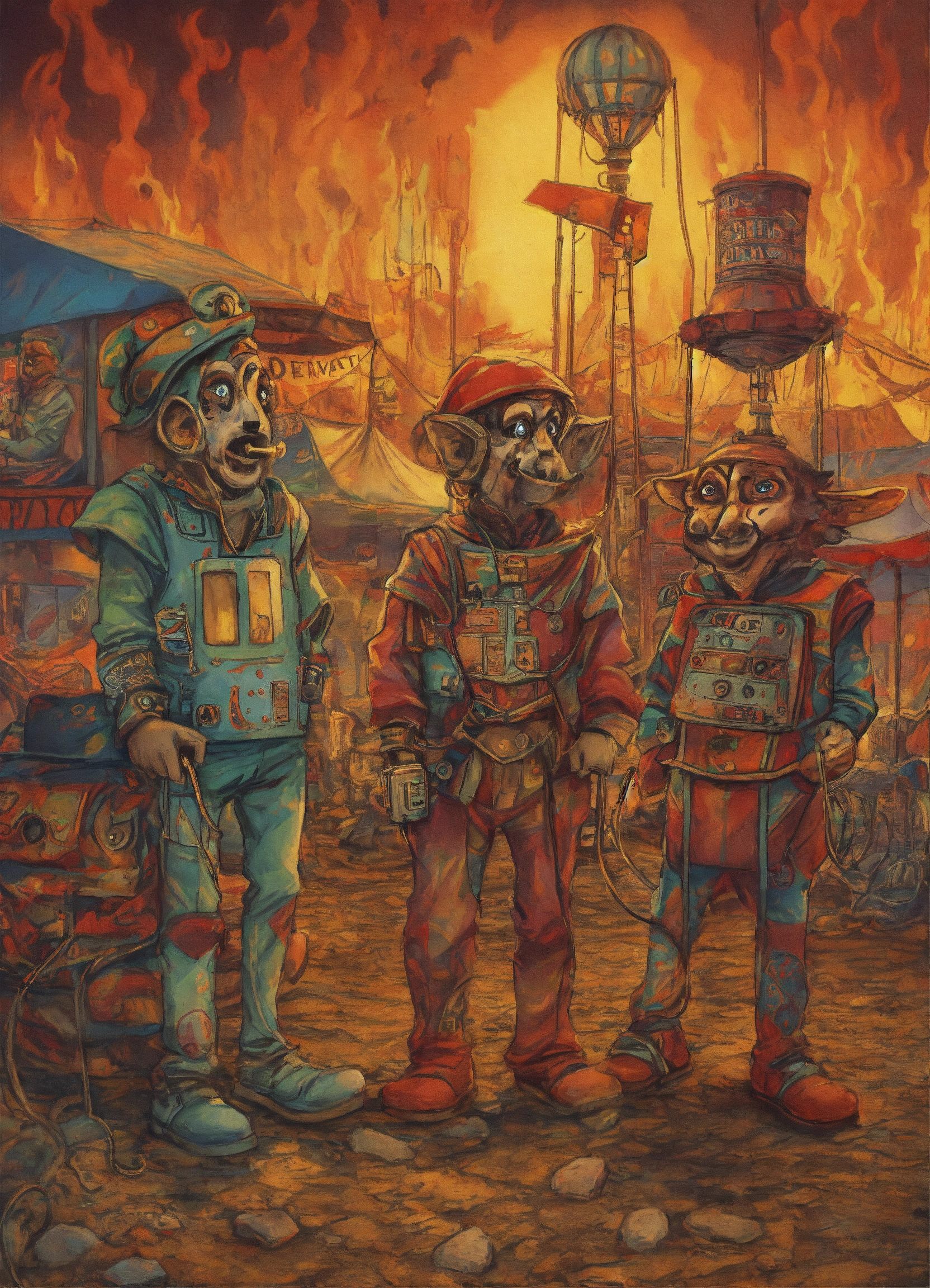 Lexica - 3 distinct machine elves at a very burnt out carnival very ...