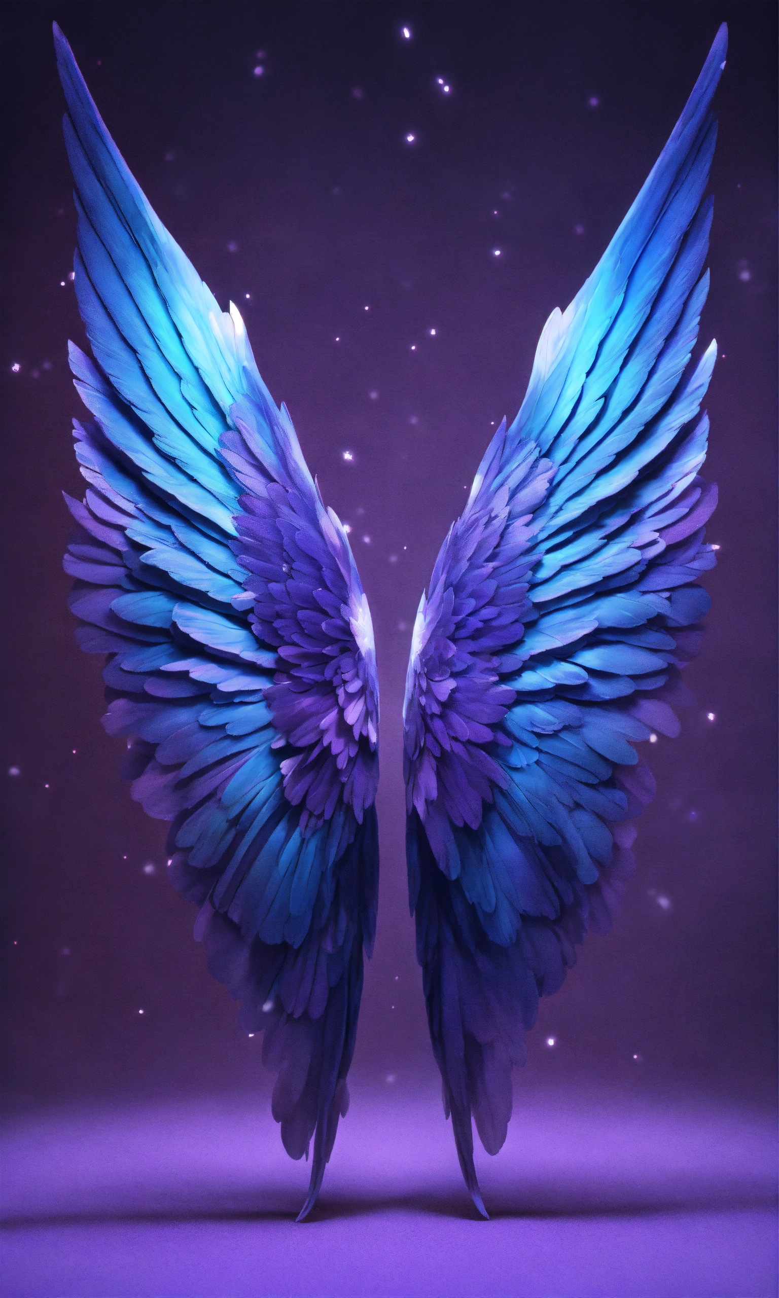 Lexica - Beautiful and perfect small angel wings of violet color with ...