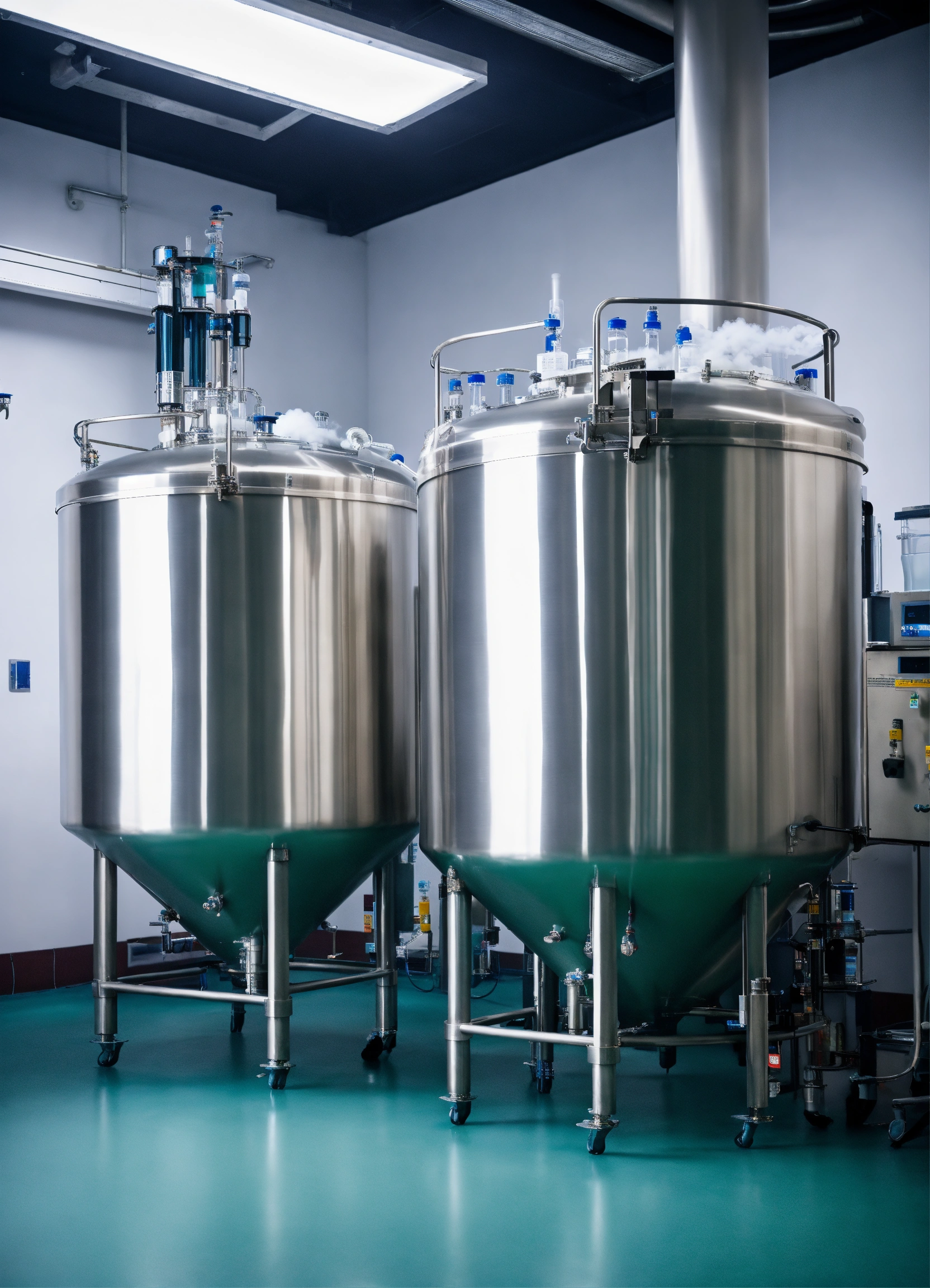 Lexica - Multiple stainless steel tanks with open lids filled with ...
