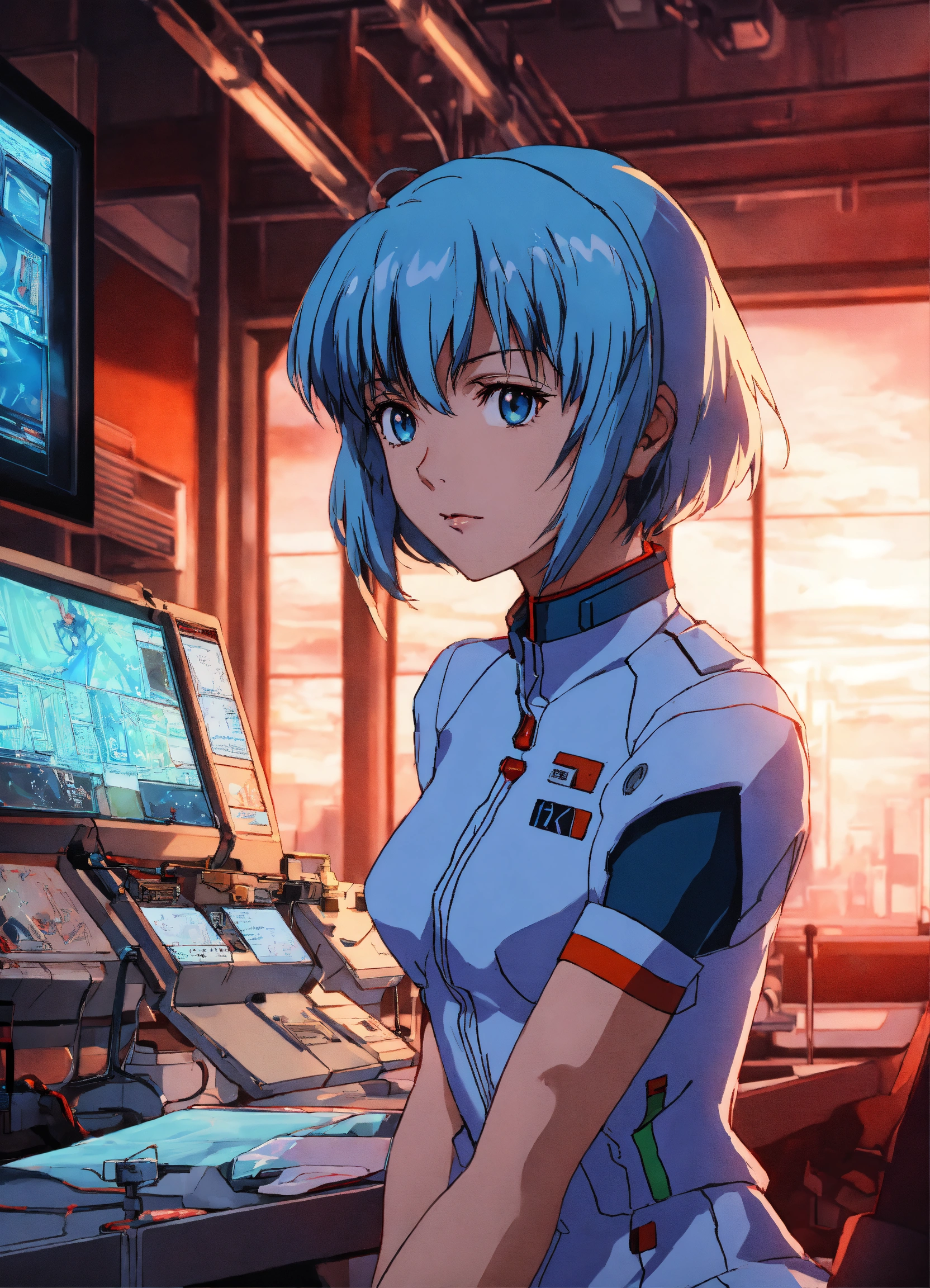 Lexica - Portrait of Rei Ayanami from Neon Genesis Evangelion, inside ...