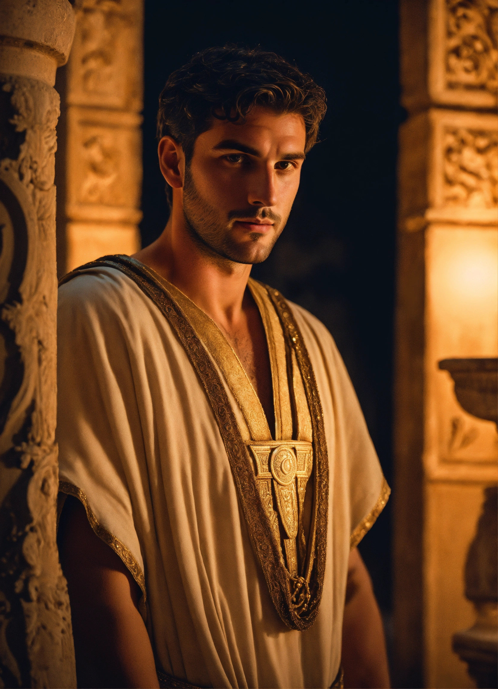 Lexica - A young rich noble handsome roman man wearing roman clothes ...