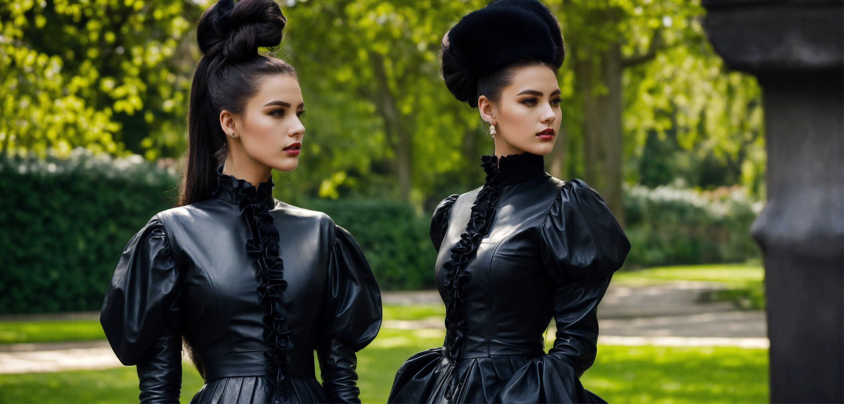 Lexica - Two stunning arrogant women fashion model, strict victorian ...