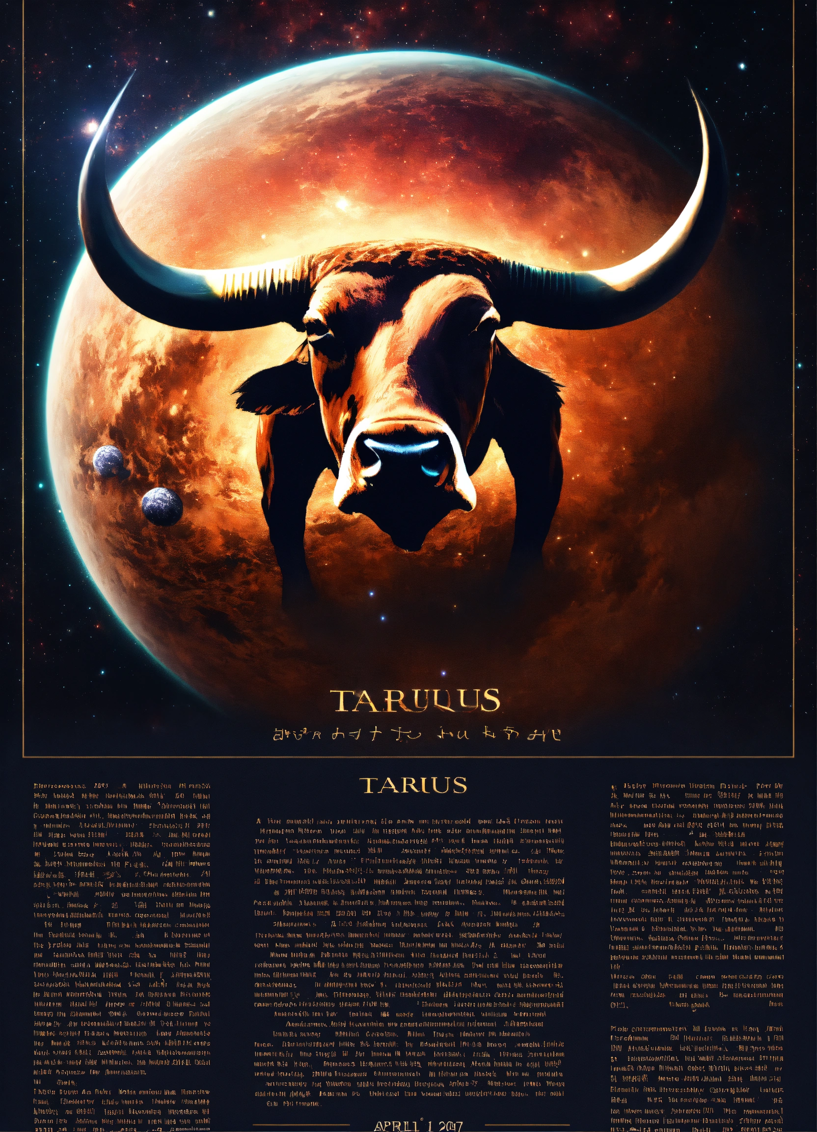 Lexica - Universe background Taurus image with April 20 May 20 typed ...