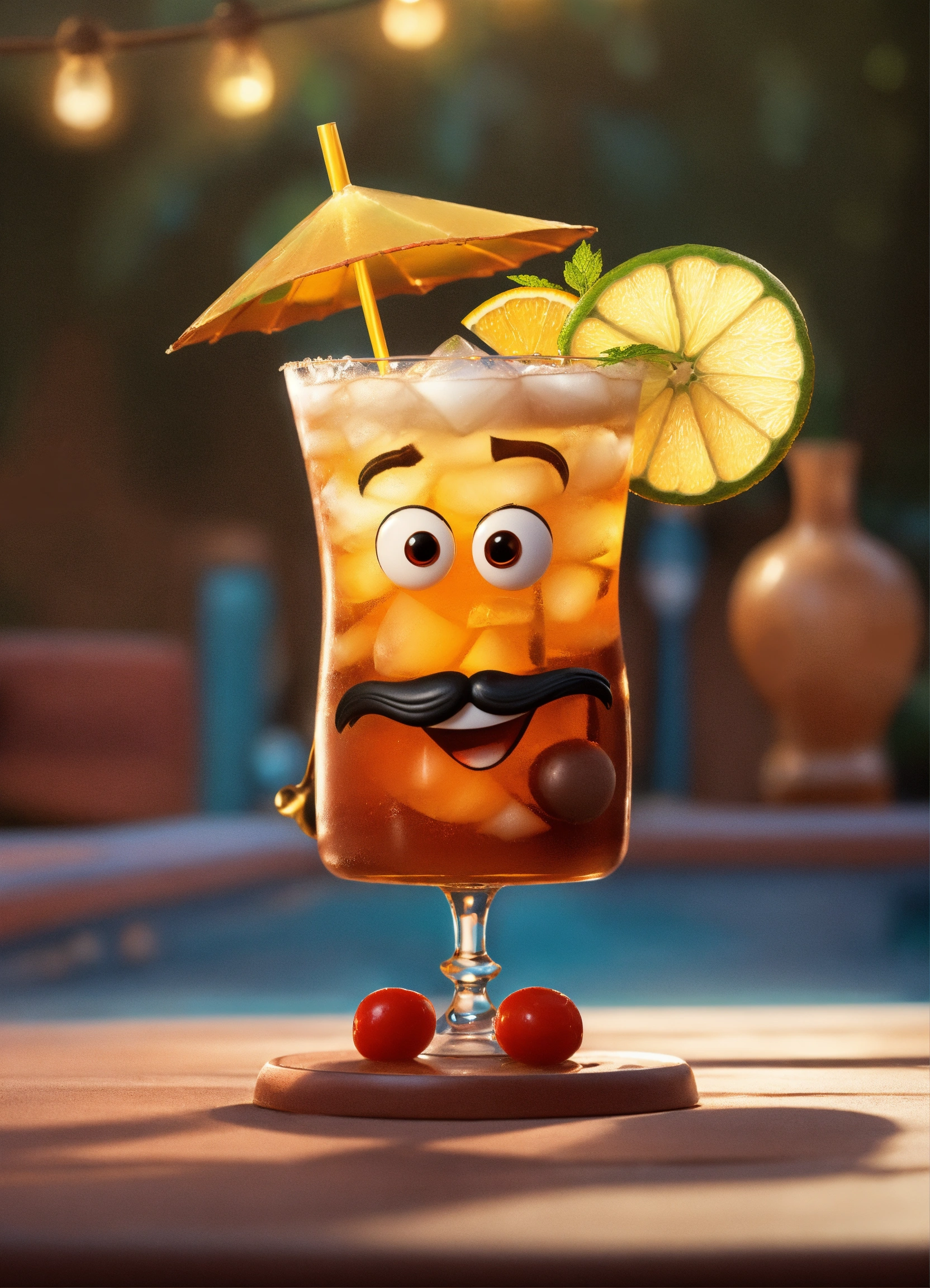 Lexica - Cartoon style, well shaded, smooth, pixar, Cuba libre cocktail ...