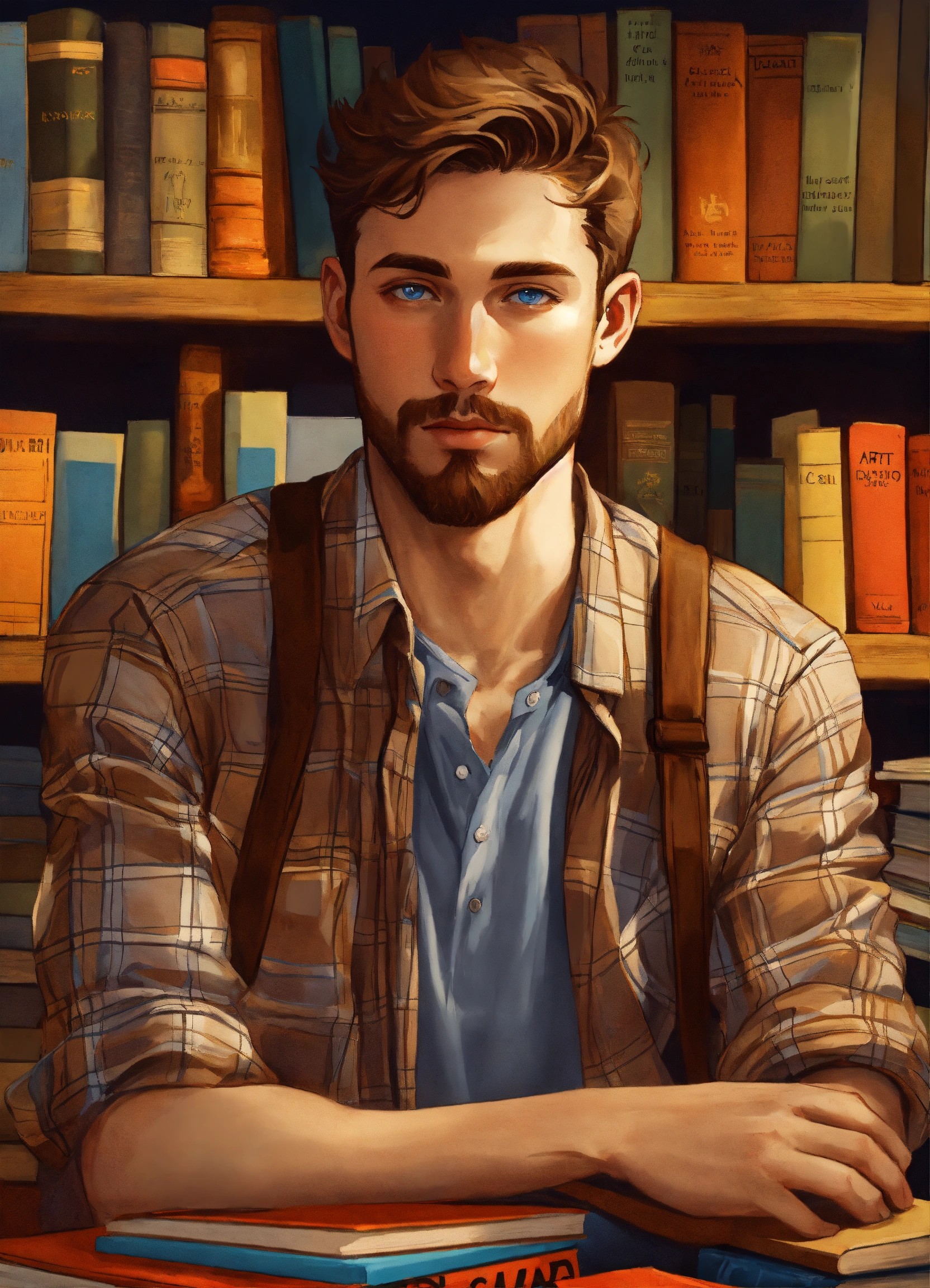 Lexica - Art of a skinny young Caucasian man wearing a plaid shirt ...