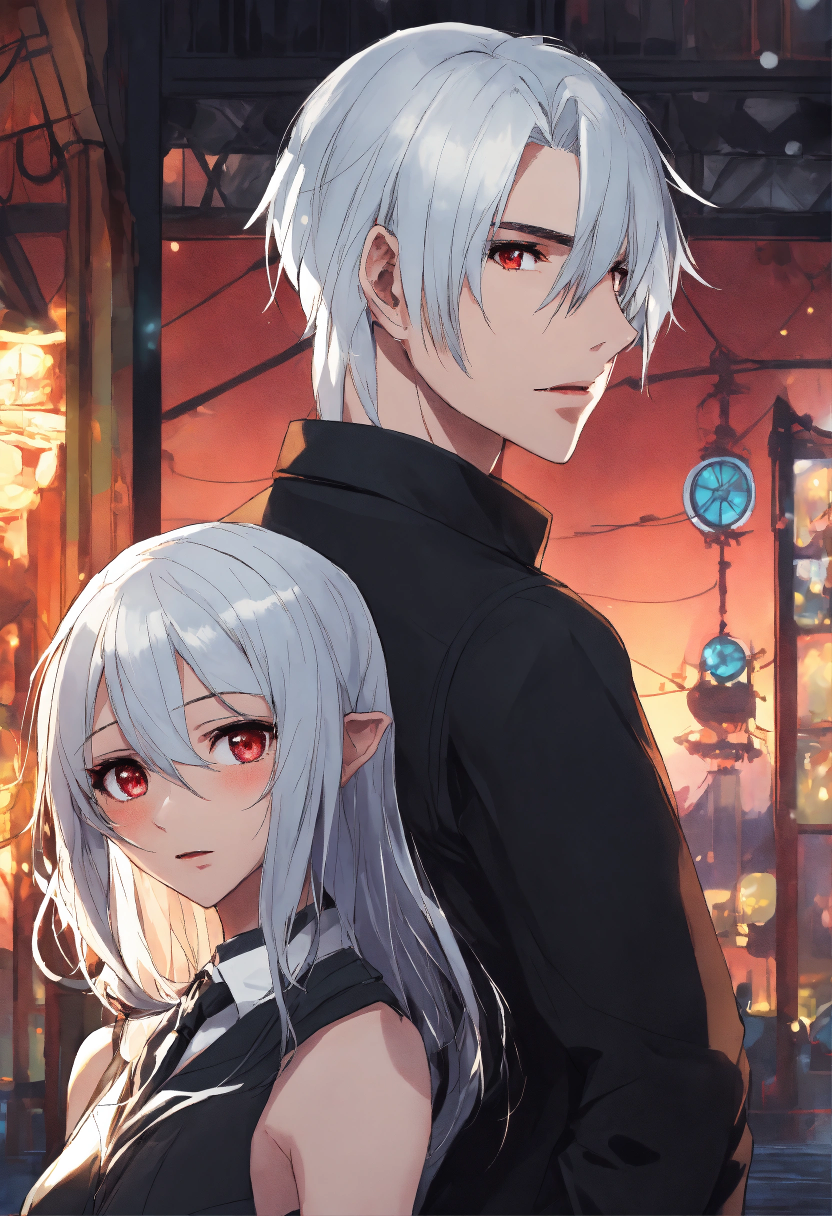 Lexica - Guy and girl 20 years old. twins. The girl has white long ...