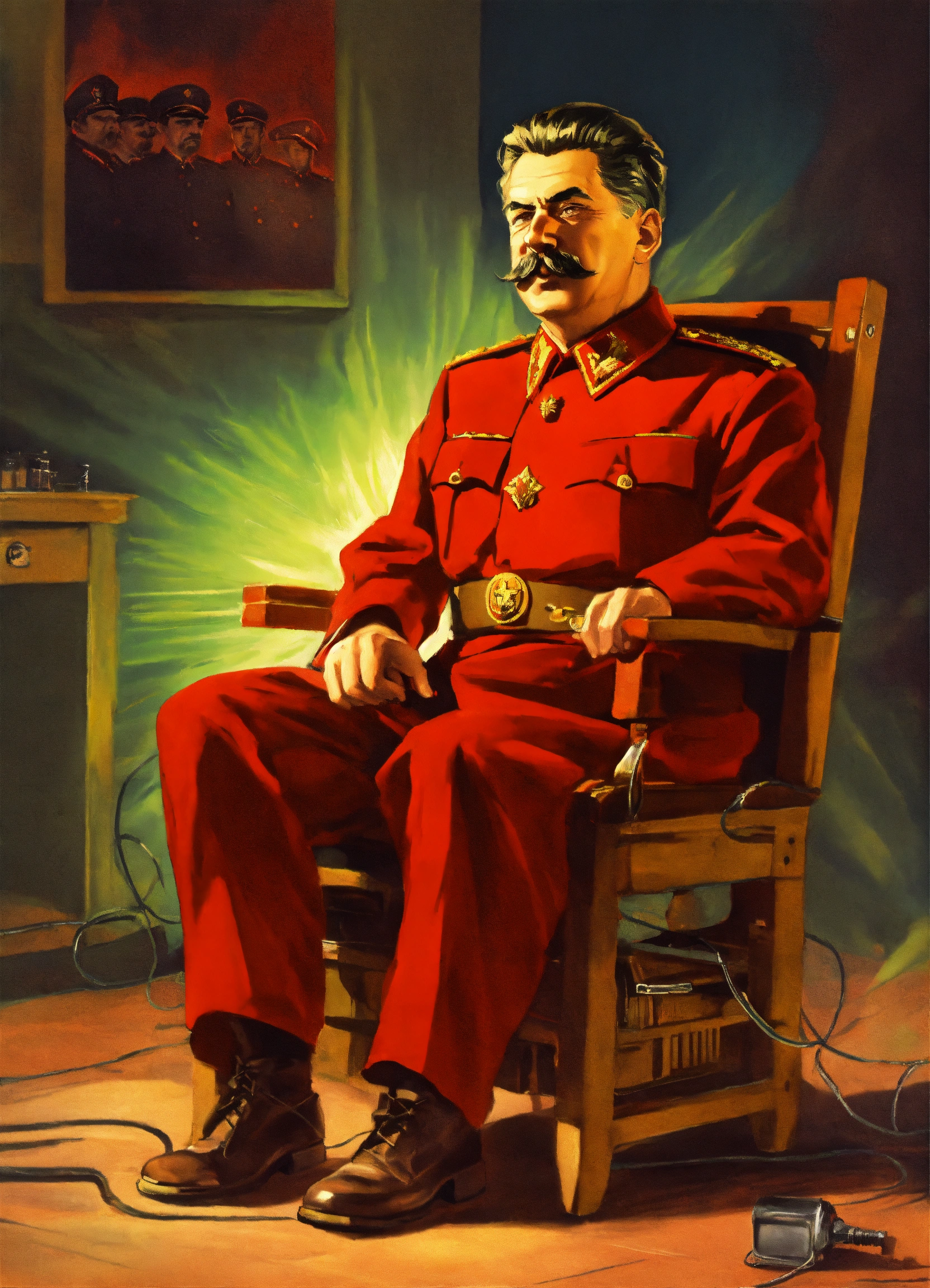 Lexica - Illustration Stalin in the electric chair
