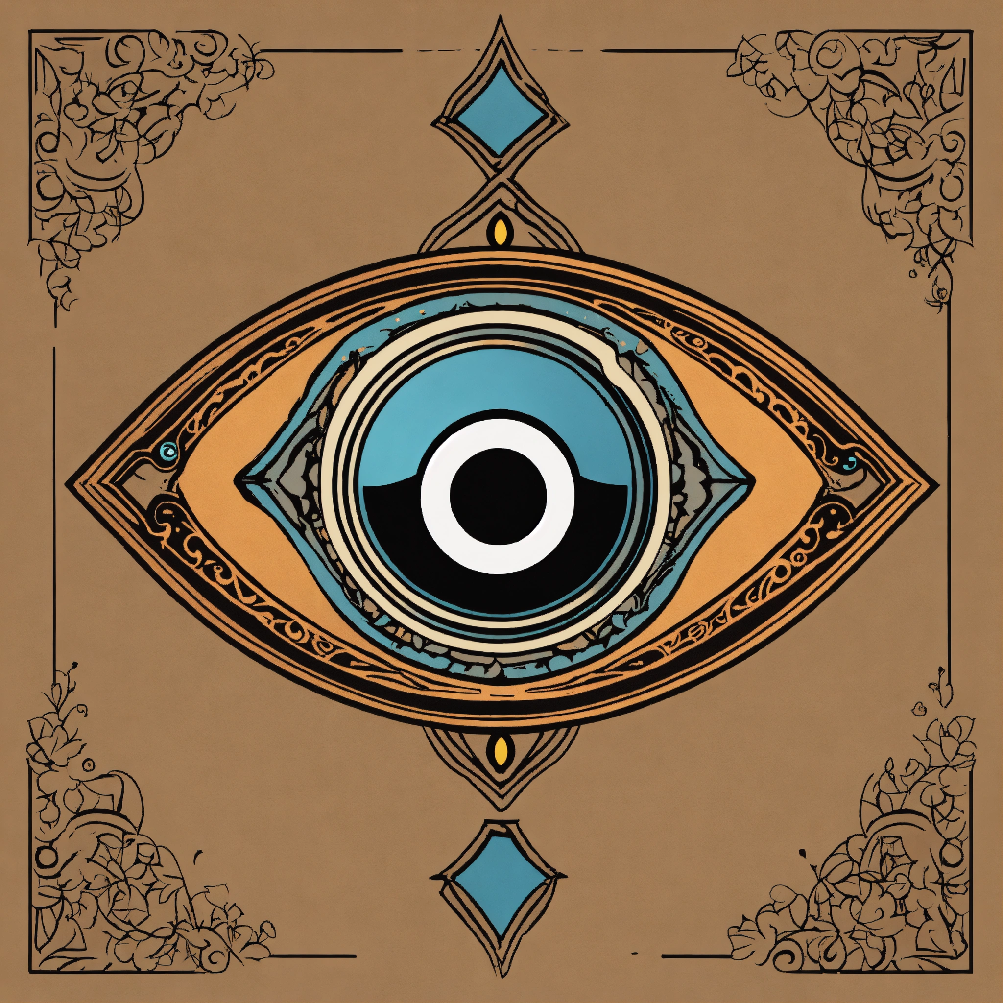 Lexica - Minimalist evil eye sticker design in a modern style