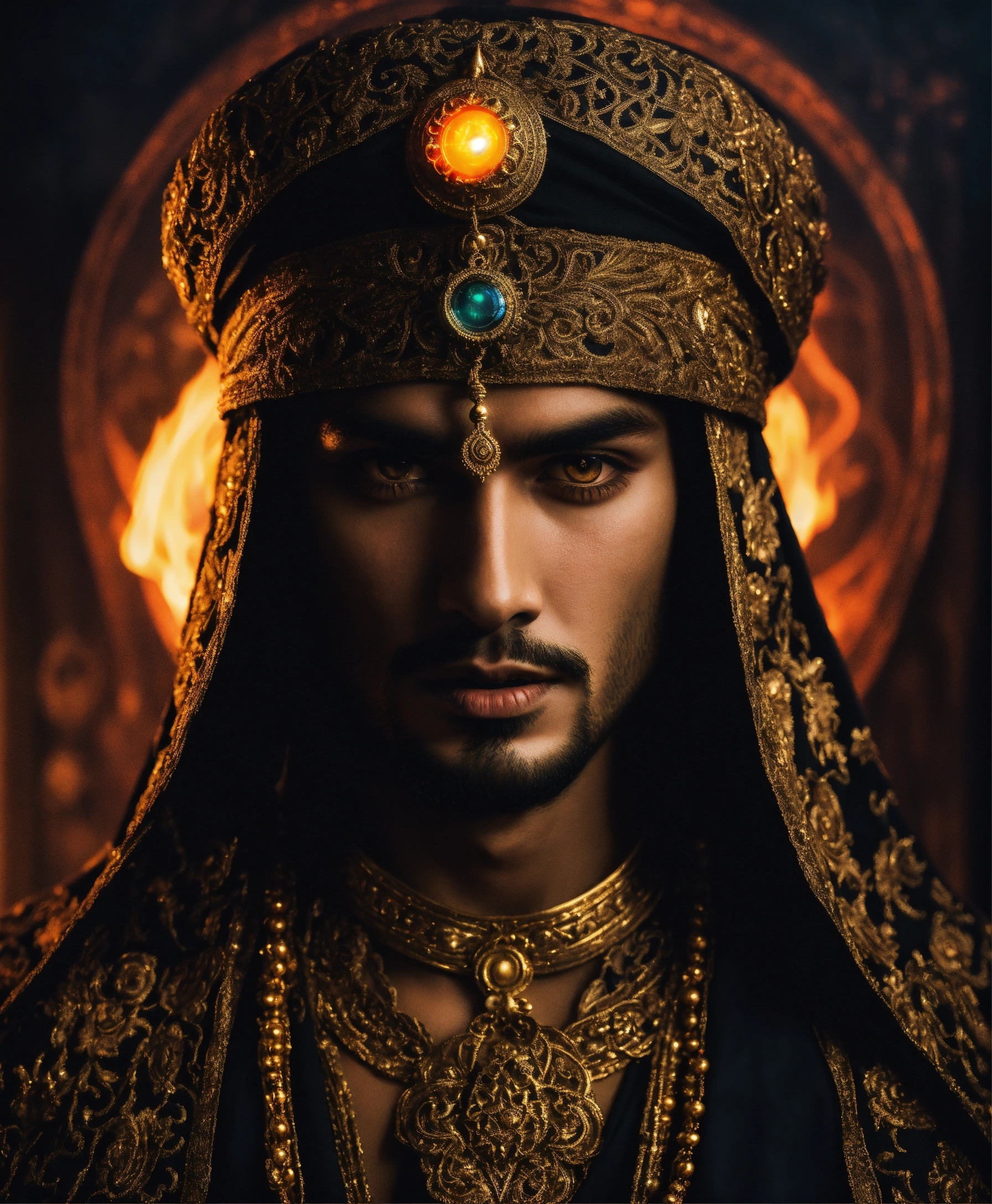 Lexica - Dark, mysterious and dramatic headshot of a young handsome ...