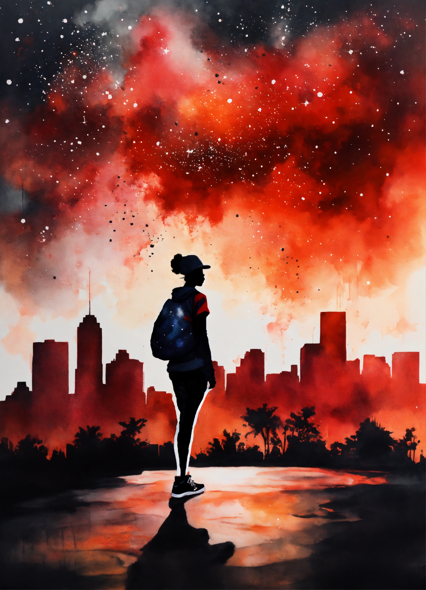 Lexica - An exquisite ink painting on white paper that's the perfect ...