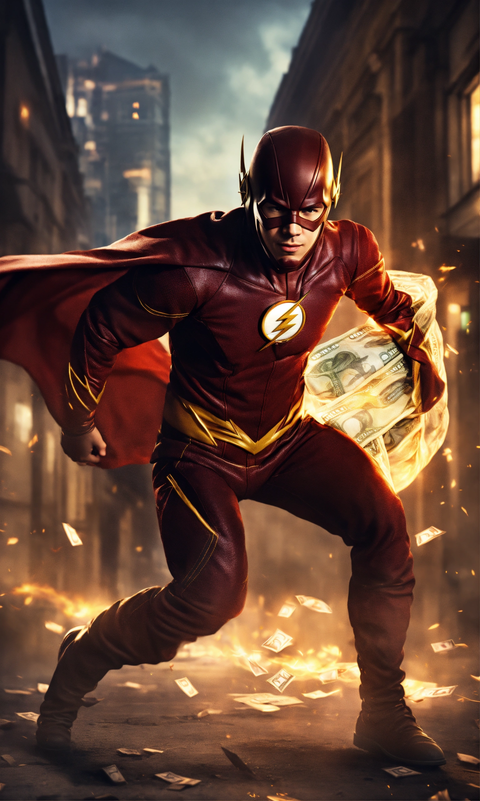 Lexica - Realistic, The flash fighting with thief, thief wearing a mask ...
