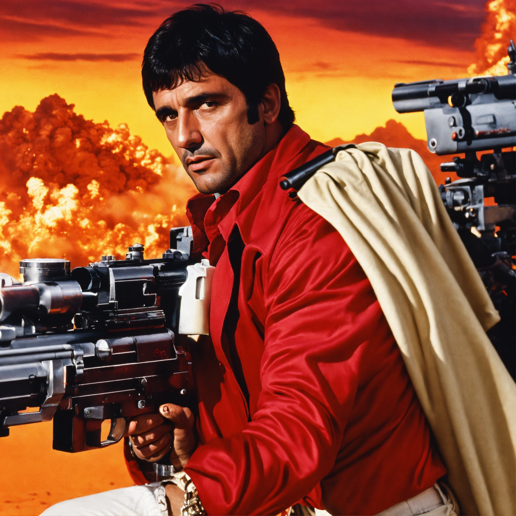 Lexica - Scarface, al paccino, with white costume and red shirt ...