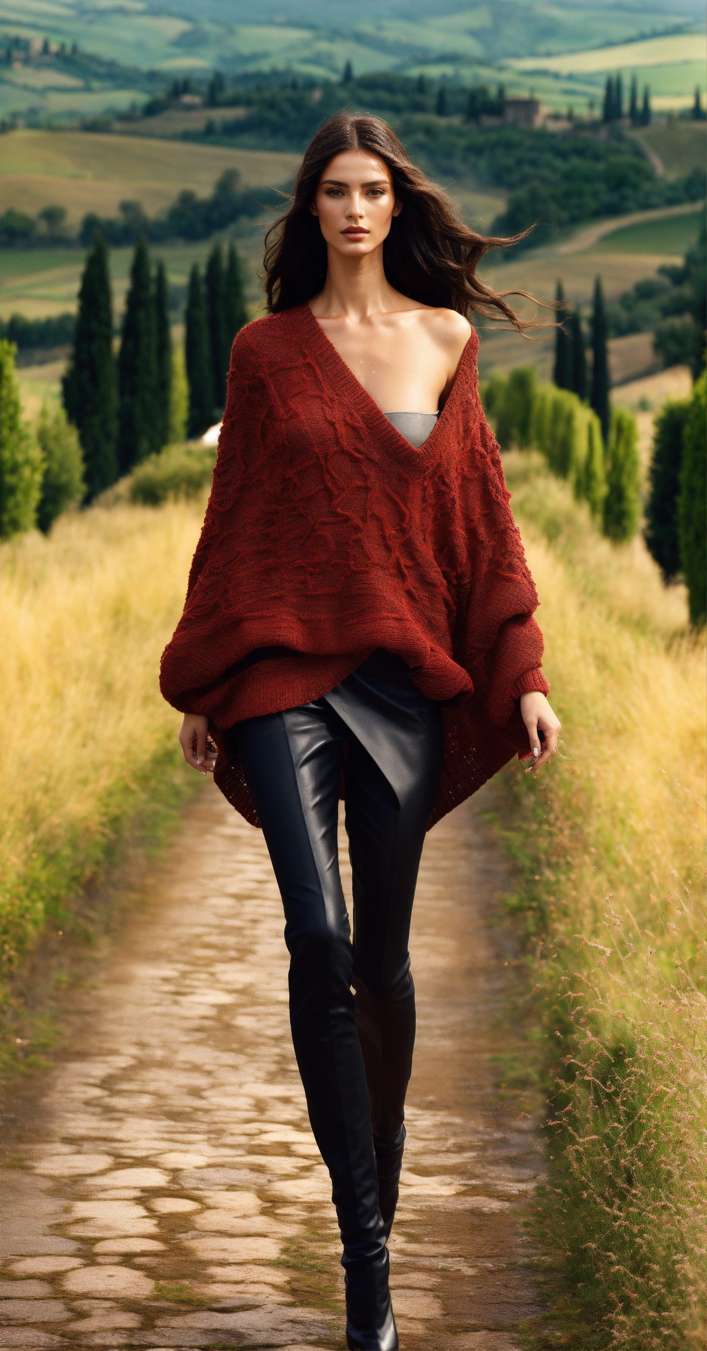 Lexica - 3d realistic photo of fierce italian model wearing dolman ...