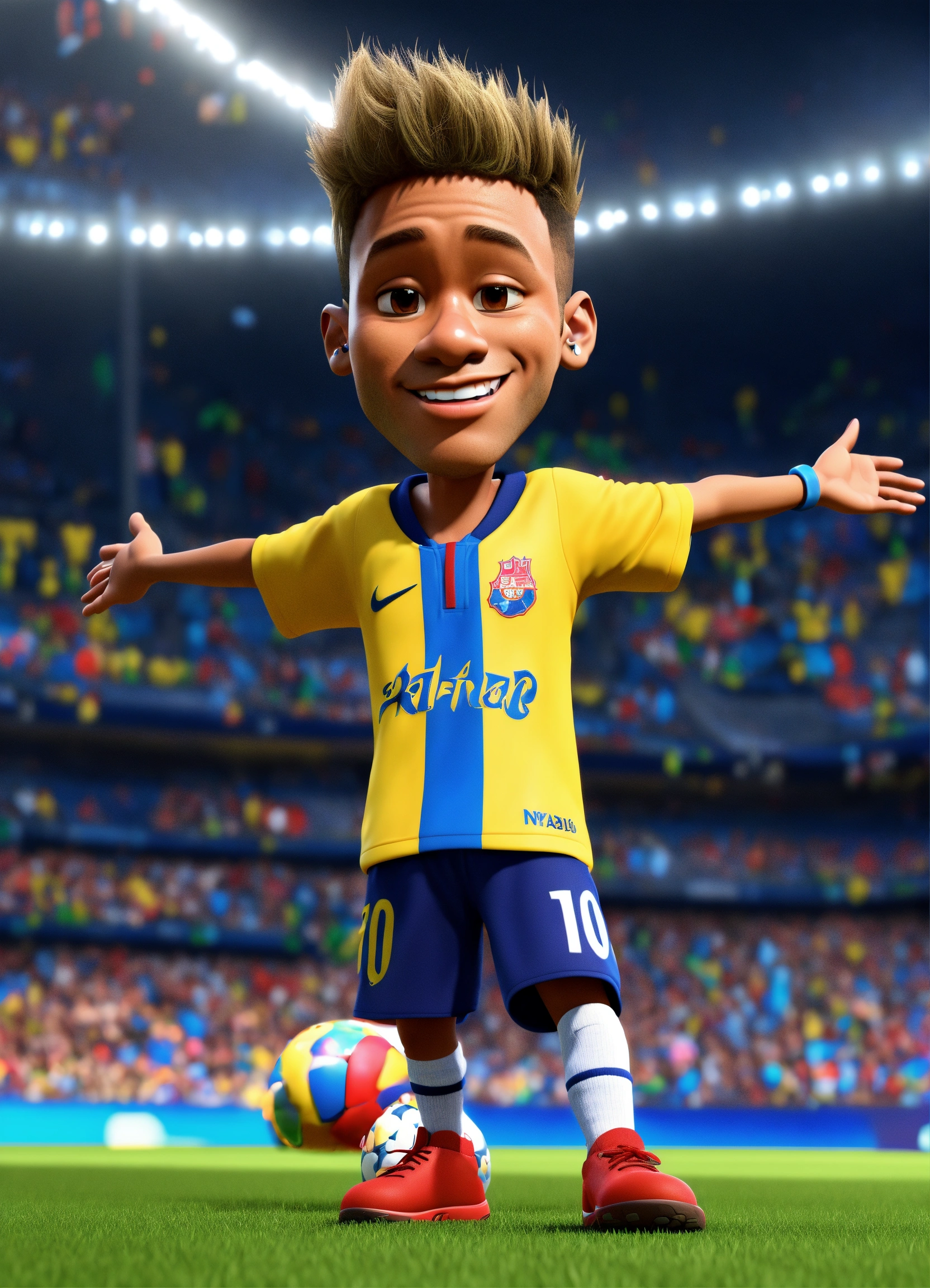 Lexica - Neymar 3d character cartoon disney pixar render