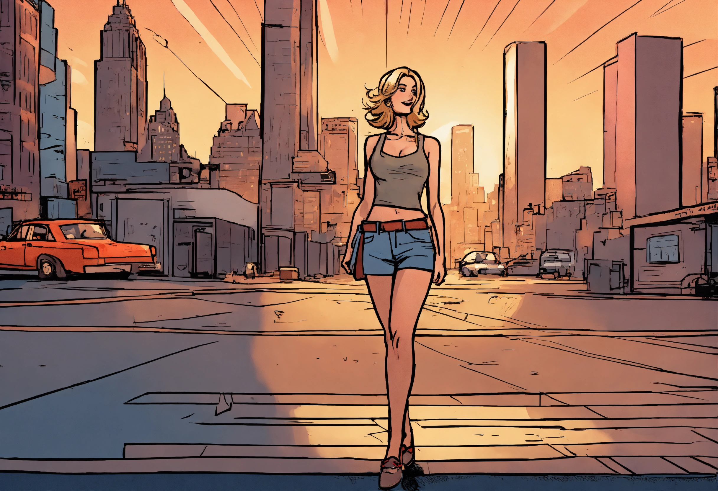 Lexica - A european comic style hand drawn cartoon of a hot girl ...