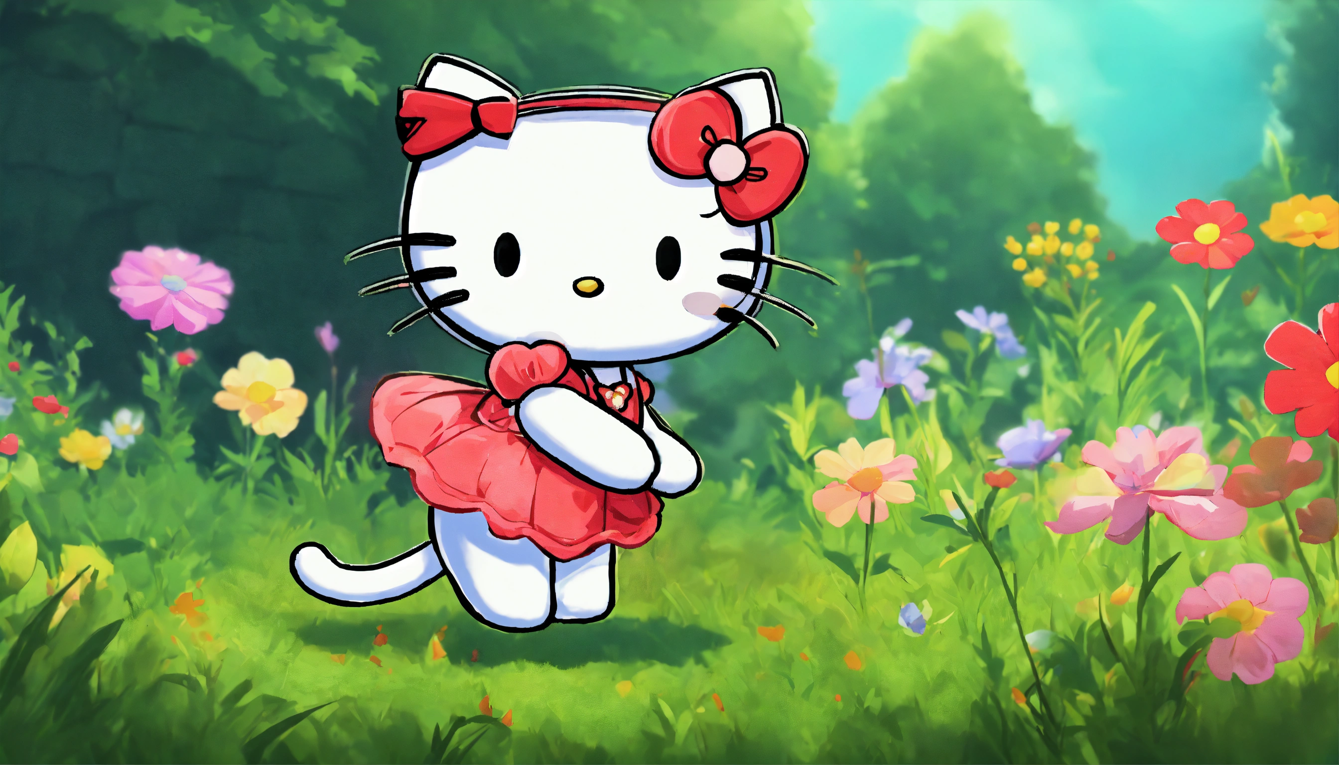 Lexica - Hello, kitty. She plays in the meadow, finding a soft grassy ...