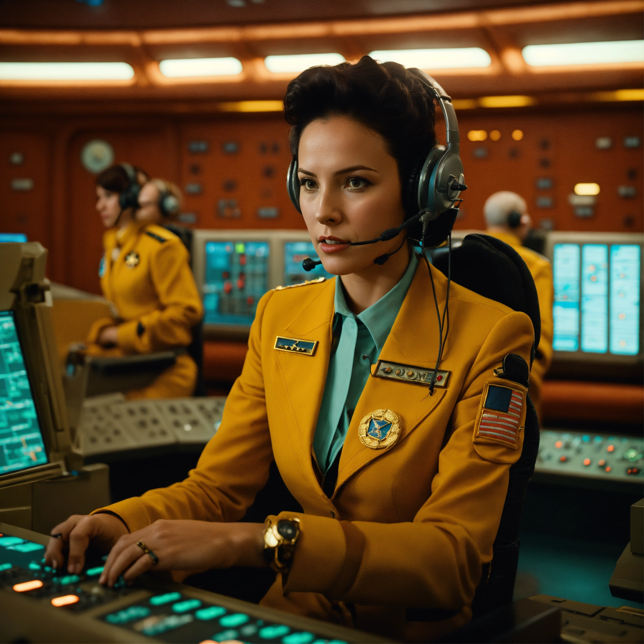 Lexica - A photoraph of a woman starship captain in command of starship ...