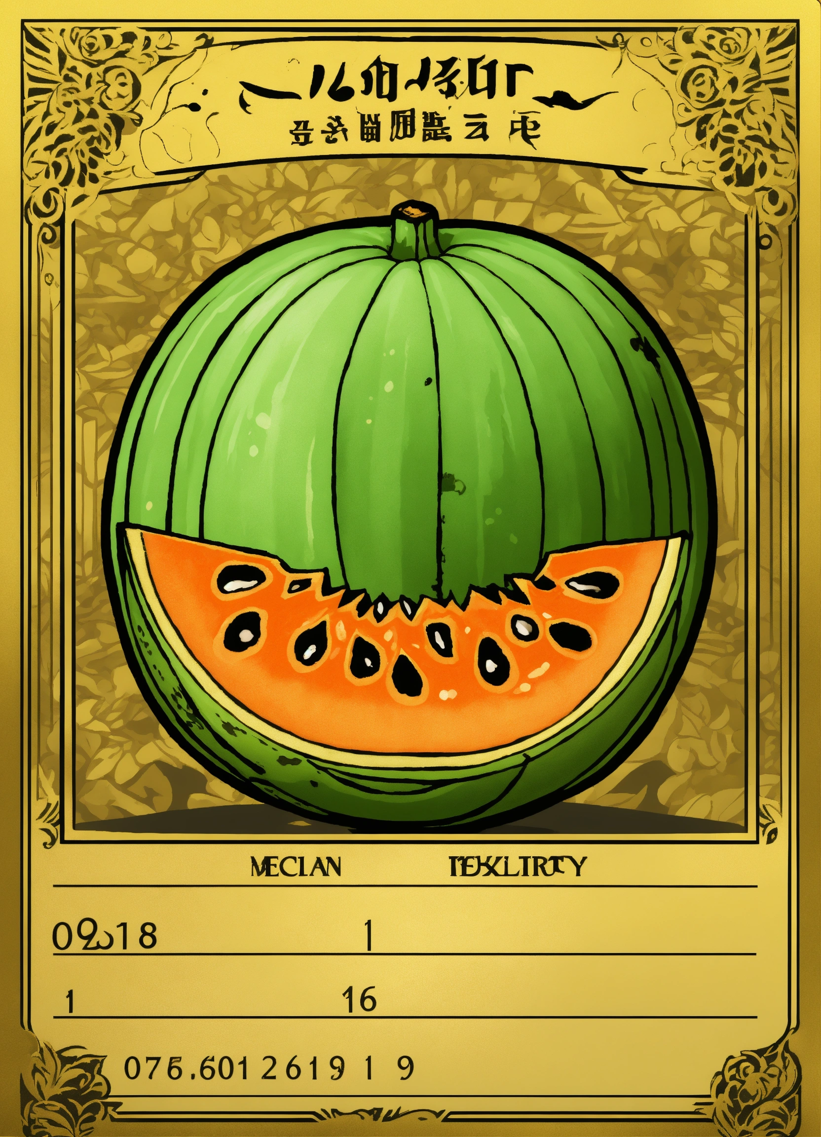 Lexica - A melon, based on the card "el melon" of the mexican lottery ...