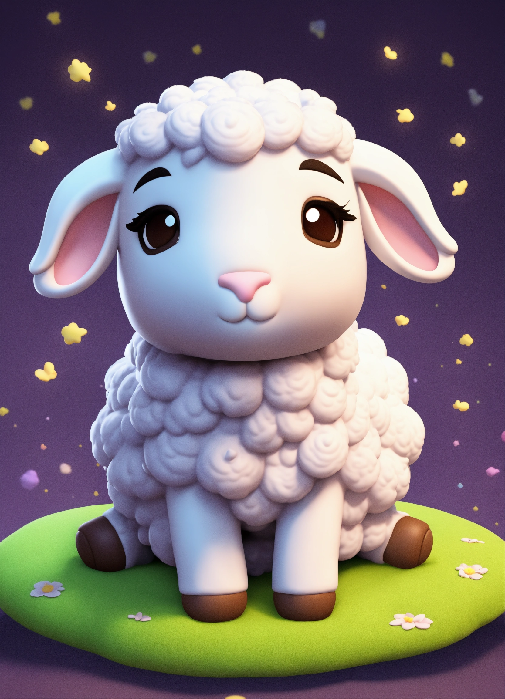 Lexica - Cute sleep sheep chibi cartone style , 3d, unity