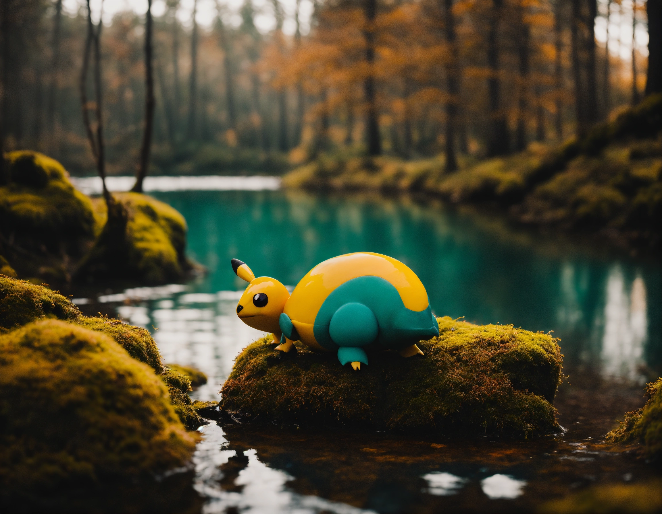 Lexica - Minimal, cinematic, a turtok pokemon among the trees, forest ...